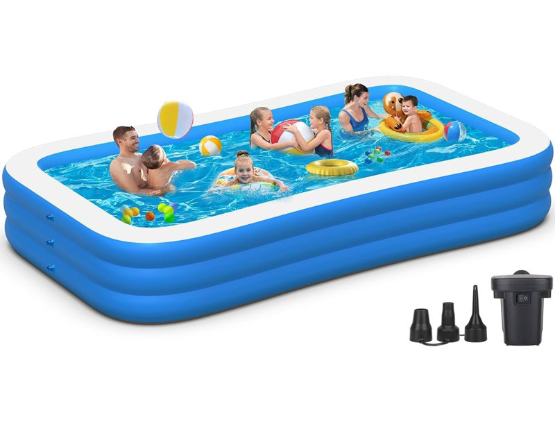 Utibia Extra Large Inflatable Swimming Pool with Pump,Blow Up ...