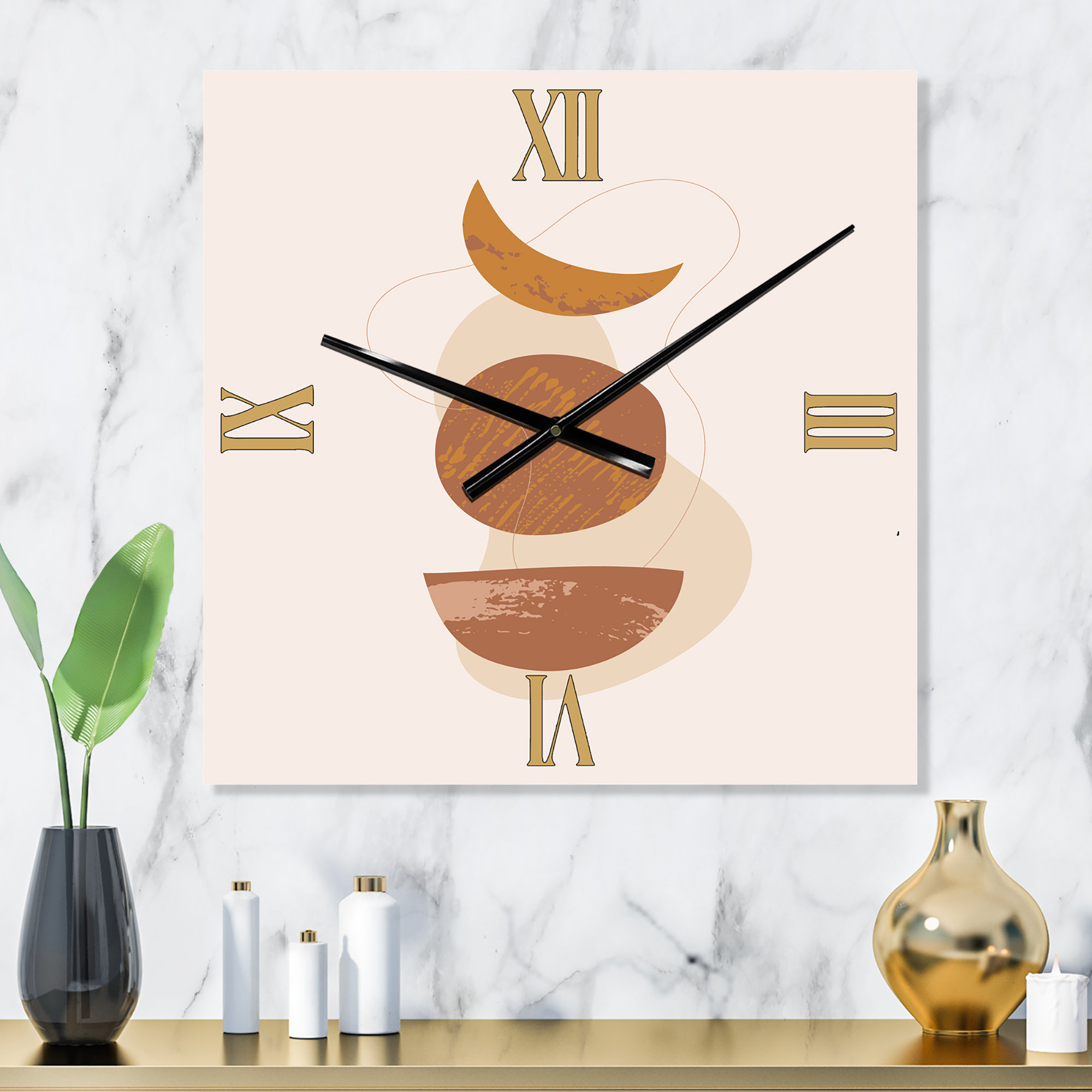 East Urban Home Moon and Sun Shapes in Retro Terracotta Tones I ...