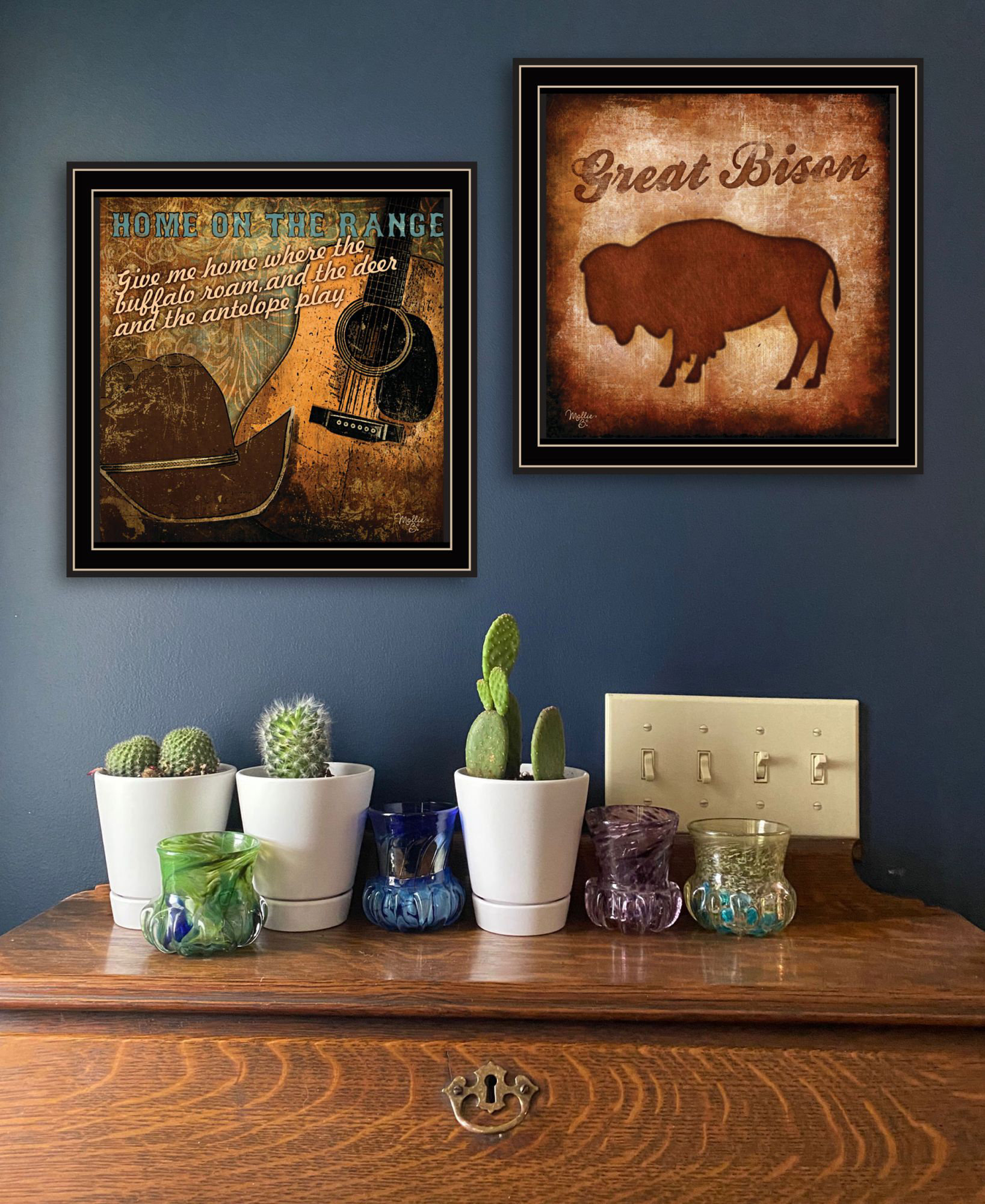 Loon Peak® "Home On The Range-Western" Framed Wall Art For Living Room ...