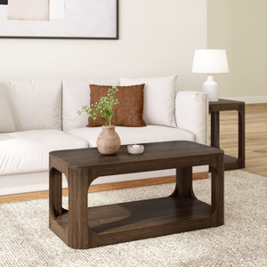 Wrought Studio Modern Rounded Rectangular Coffee Table With Shelf ...