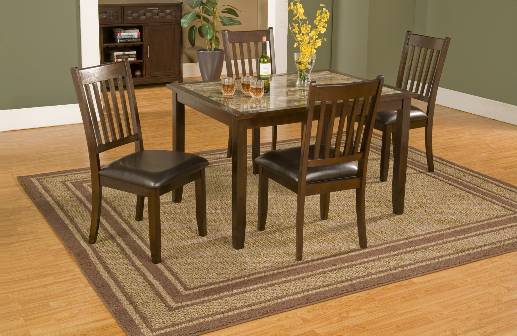 Winston Porter Capitola 5 Piece Dining Set in Espresso | Wayfair