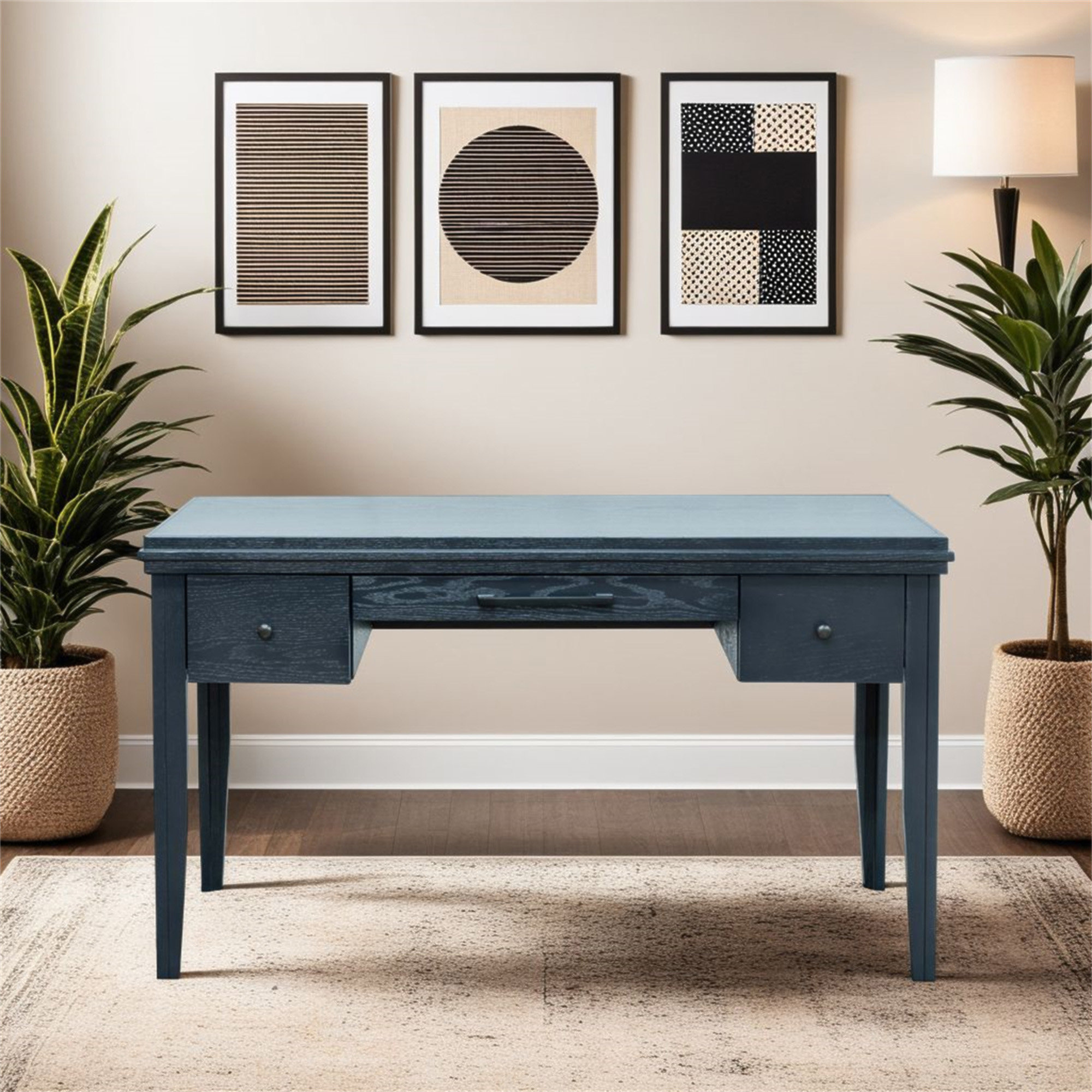 Corrigan Studio® Tybee 56 Inch Writing Desk, No Assembly Required | Wayfair