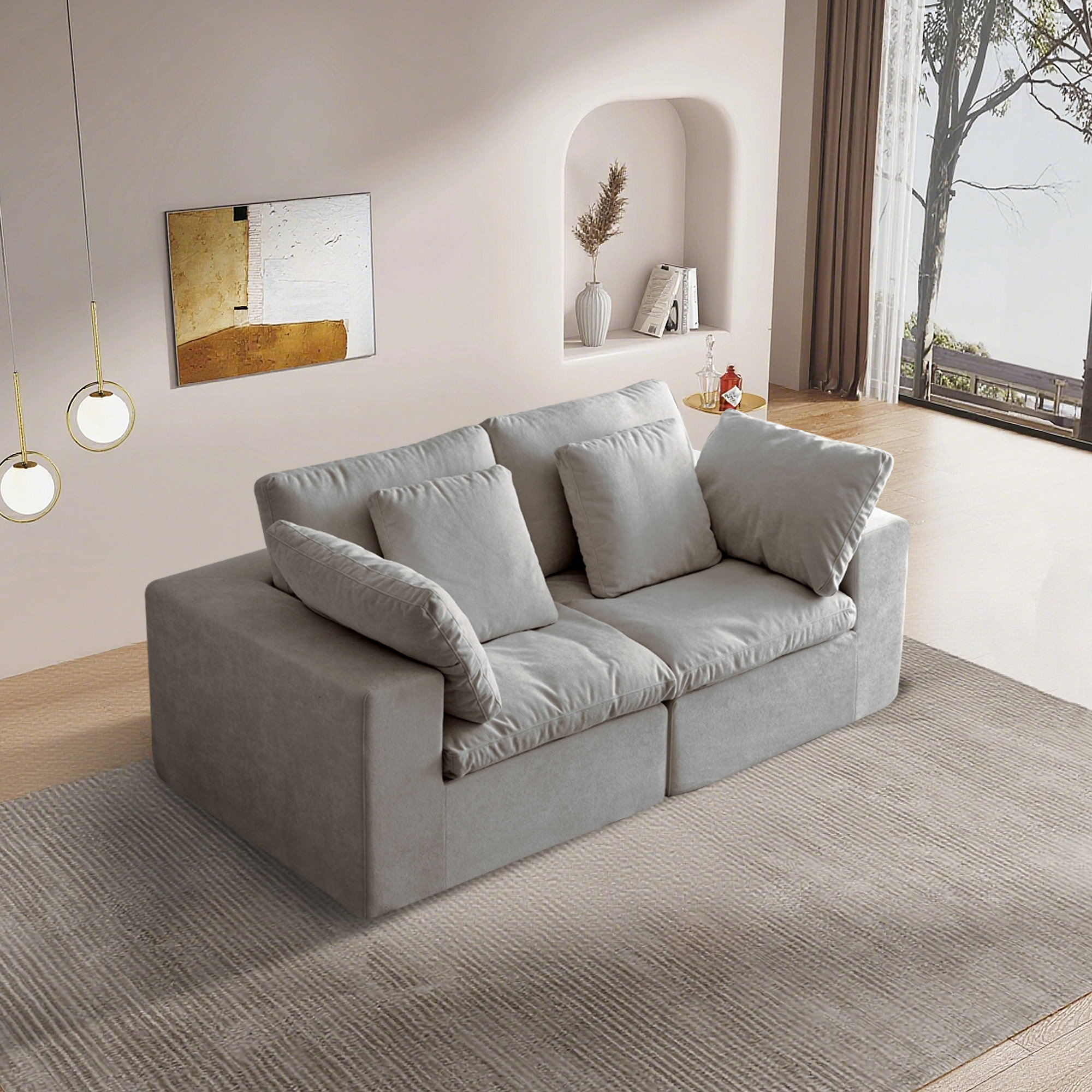 Latitude Run® 79 Inch Modular Segmented Sofa, Modern Minimalist Style ...