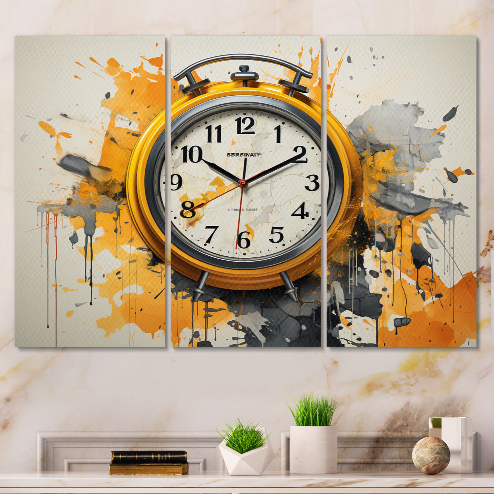 Winston Porter Clock Minimalist Splendor II On Canvas 3 Pieces Print ...