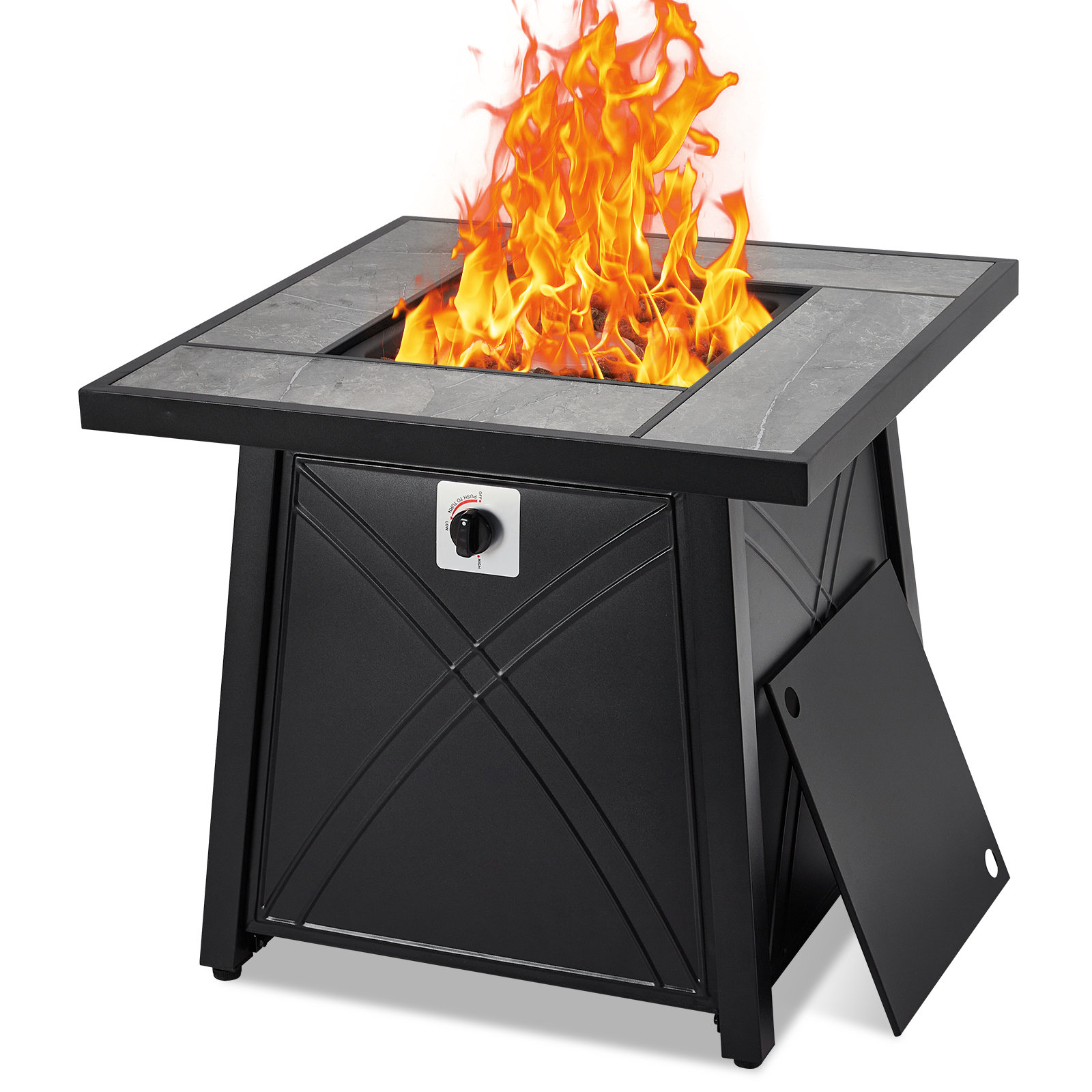 Latitude Run® Propane Outdoor Fire Pit Table With Hidden Fuel Tank ...