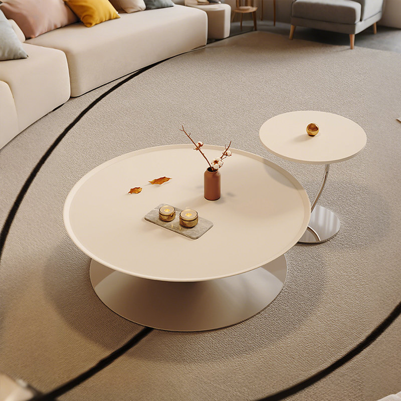 Isla Hopping Modern Minimalist Cream Fiberglass Reinforce Plastic Round ...