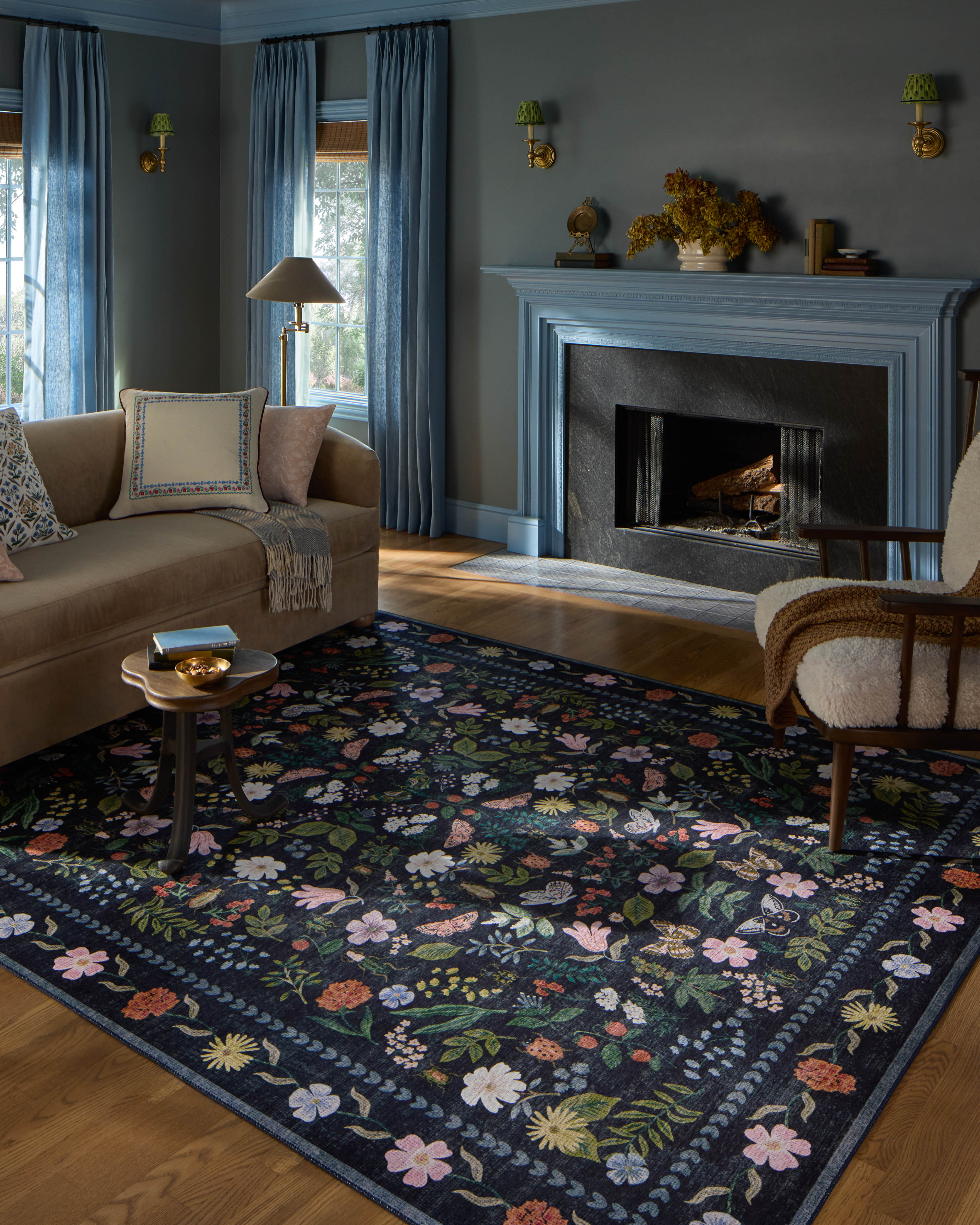 Rifle Paper Co. x Loloi Canopy Black Area Rug & Reviews | Wayfair