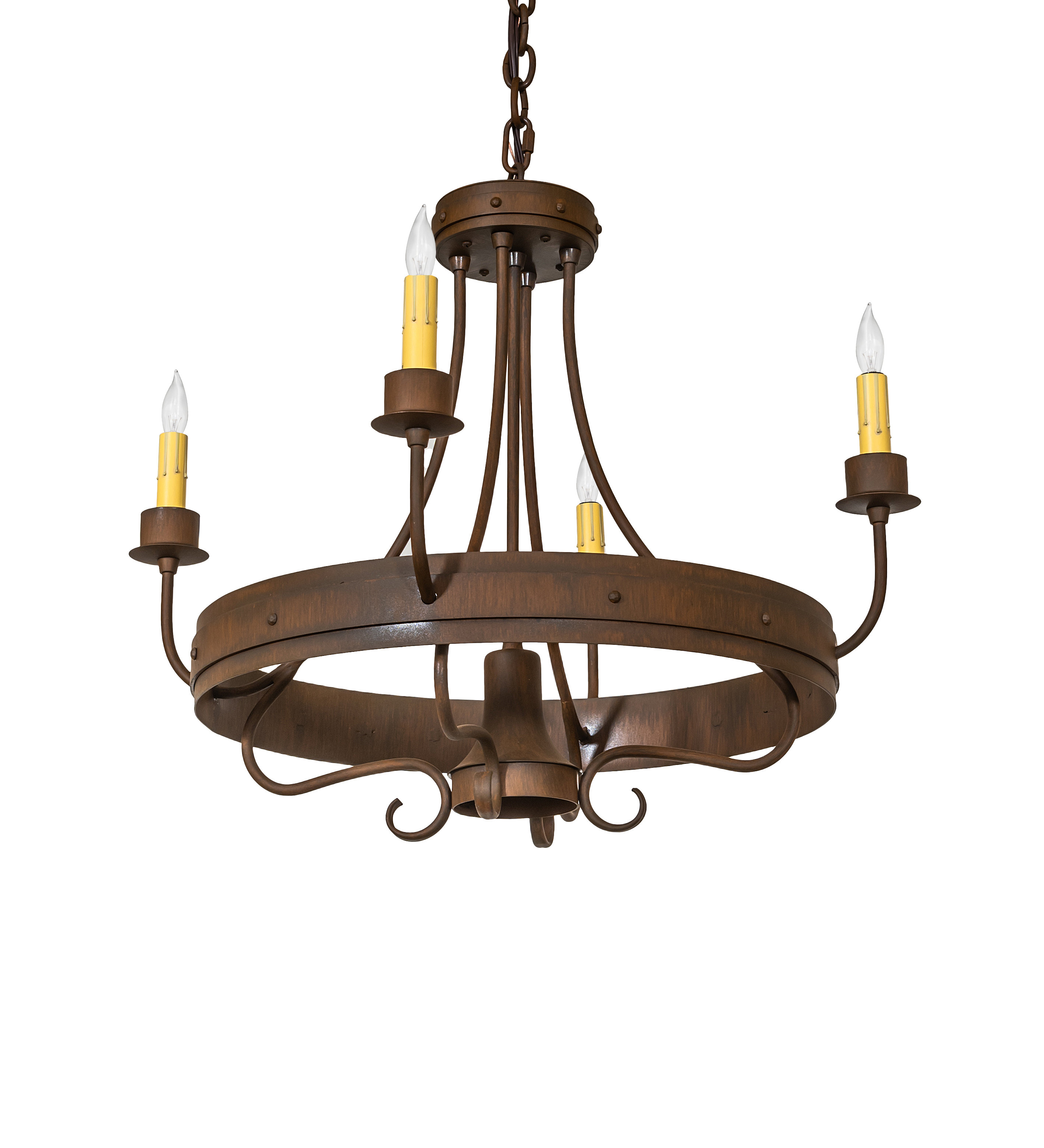 Winston Porter Wes 4 - Light Candle Style Wagon Wheel Chandelier | Wayfair