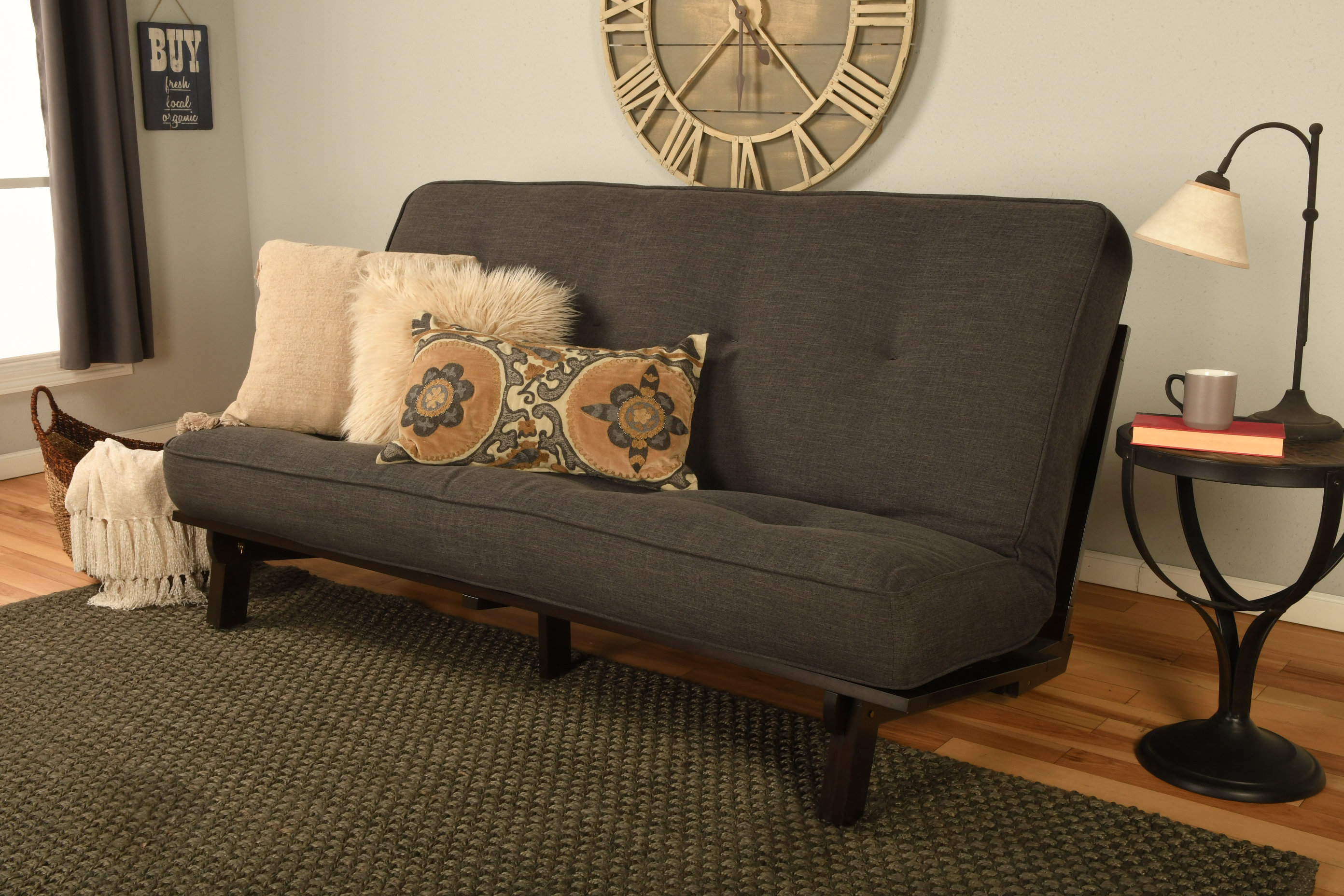 The Twillery Co. Higden Full 75" Wide Carson Java Futon with Mattress ...