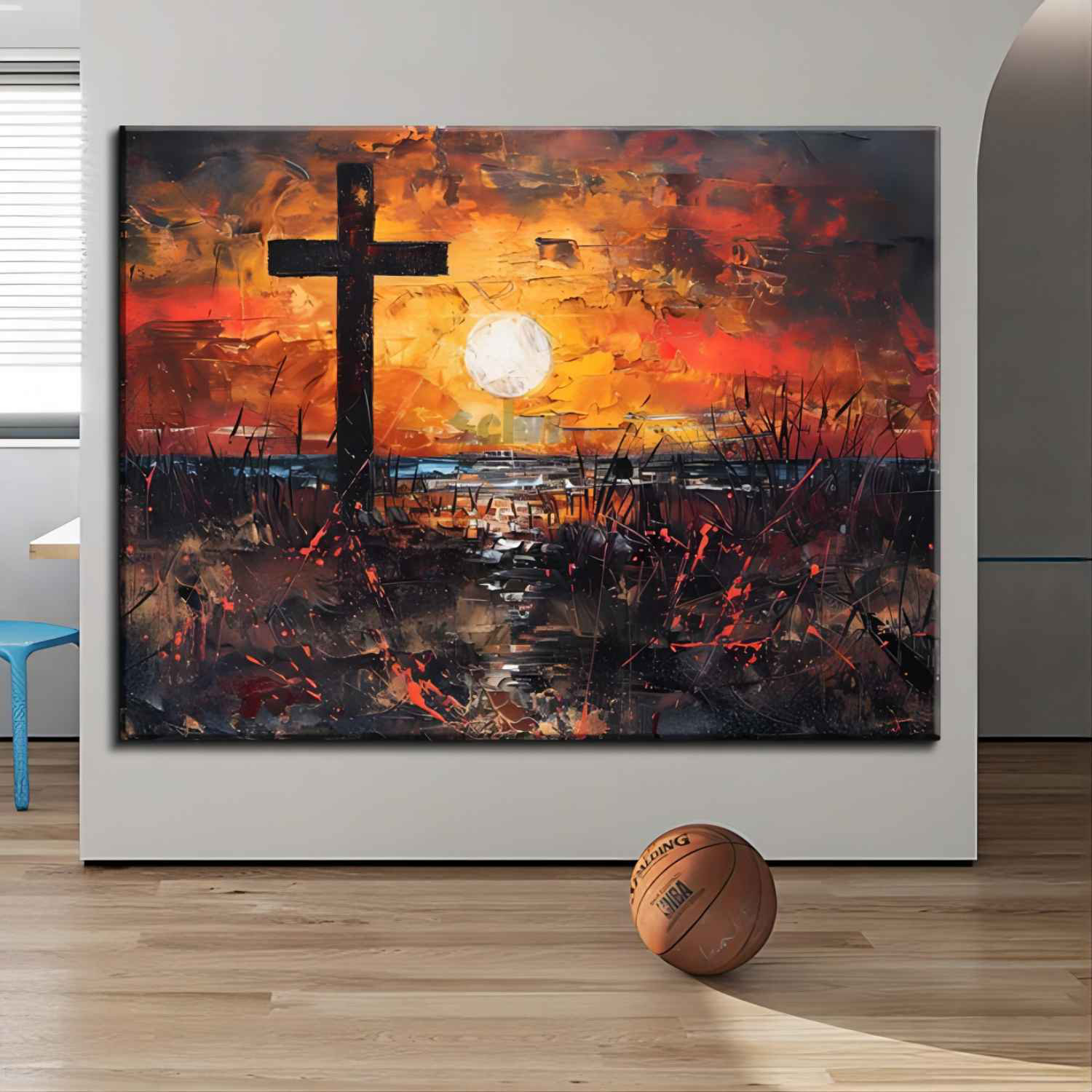 Winston Porter Religious Cross Christians Sunset Sunlight Poster Canvas ...