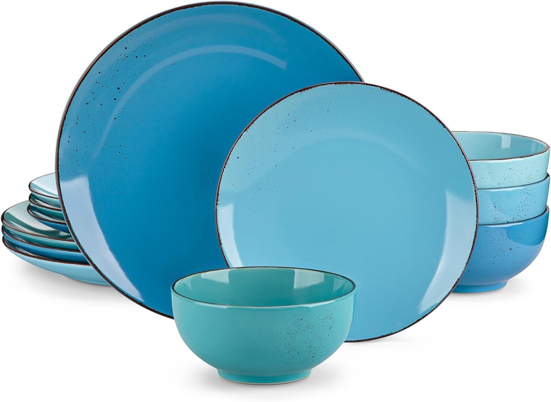 Hokku Designs Dinnerware Sets Multi-Blue Stoneware 12 Pieces Set For 4 ...