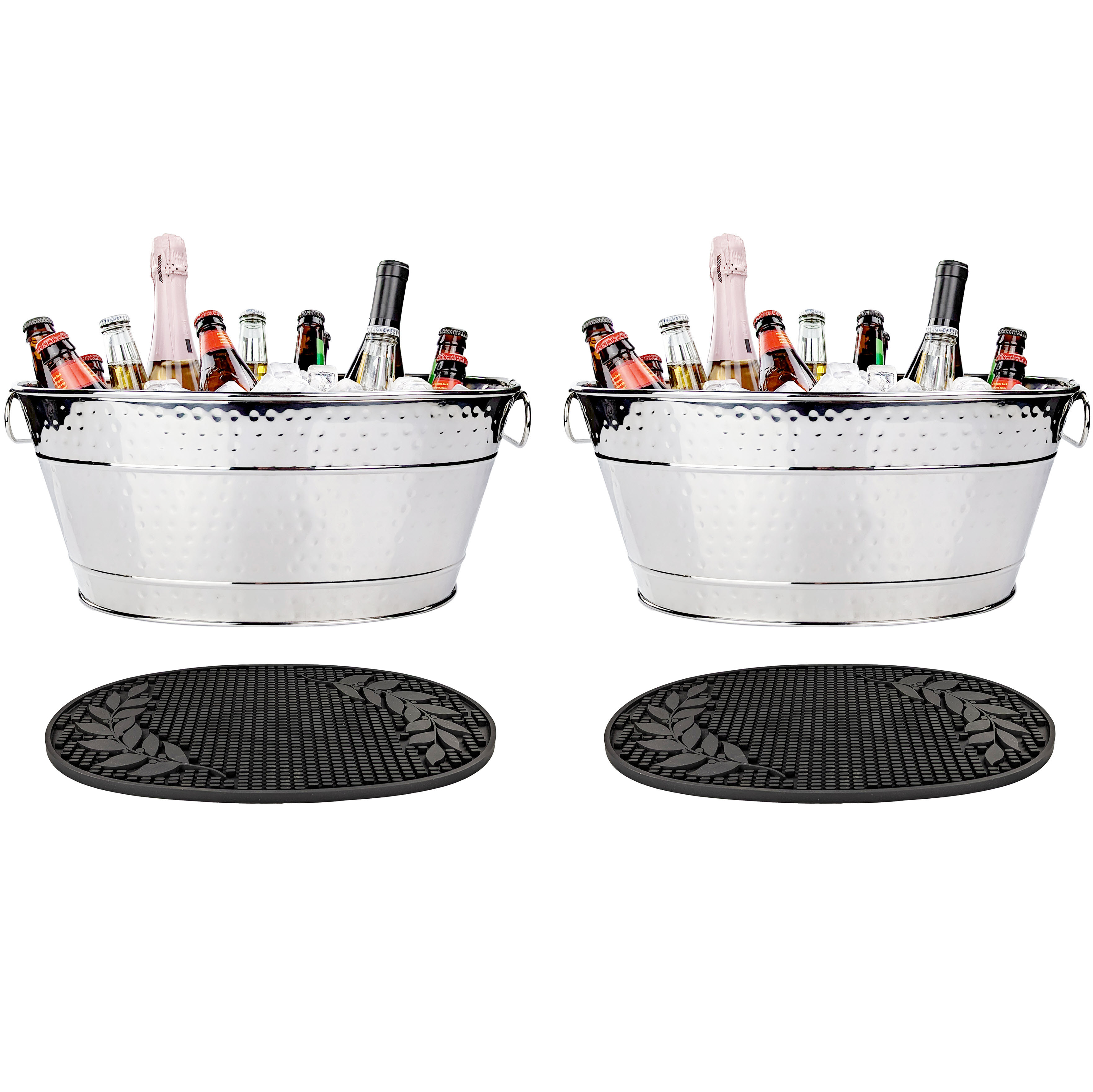 Red Barrel Studio Sabit Set of 2 Beverage Tubs with Bar Mats - Wayfair ...