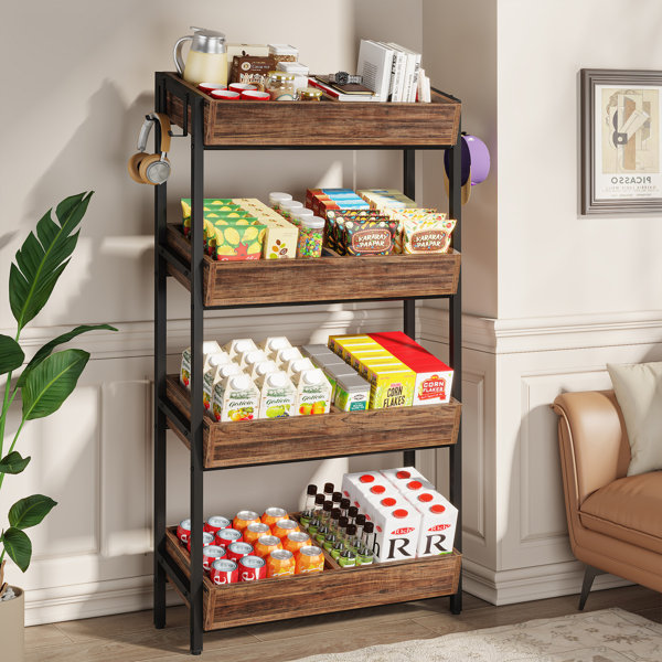 Rebrilliant Meras 29.1" W Wood Storage Rack & Reviews | Wayfair