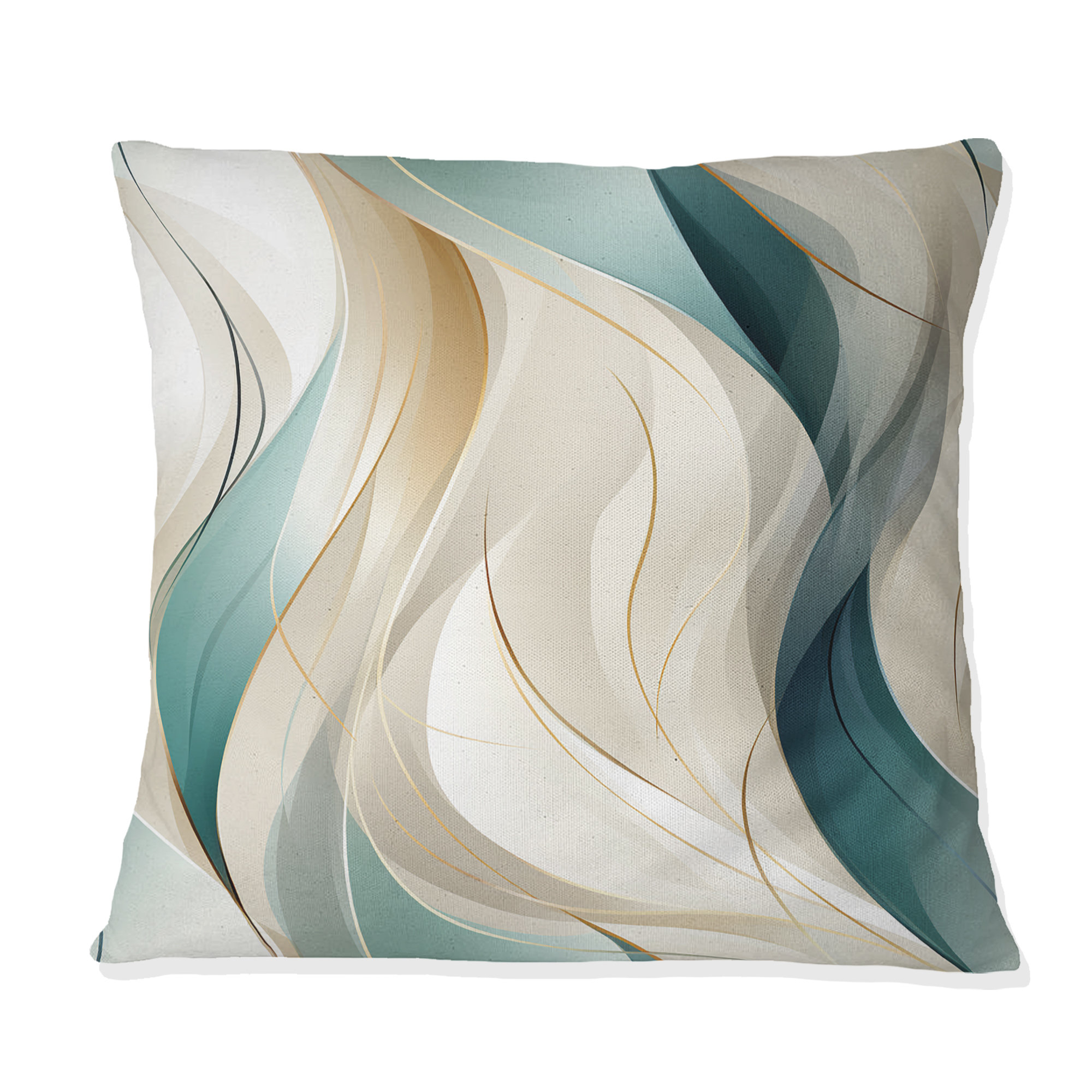 Design Art Subdued Blue Elegance I - Printed Modern Throw Pillow ...