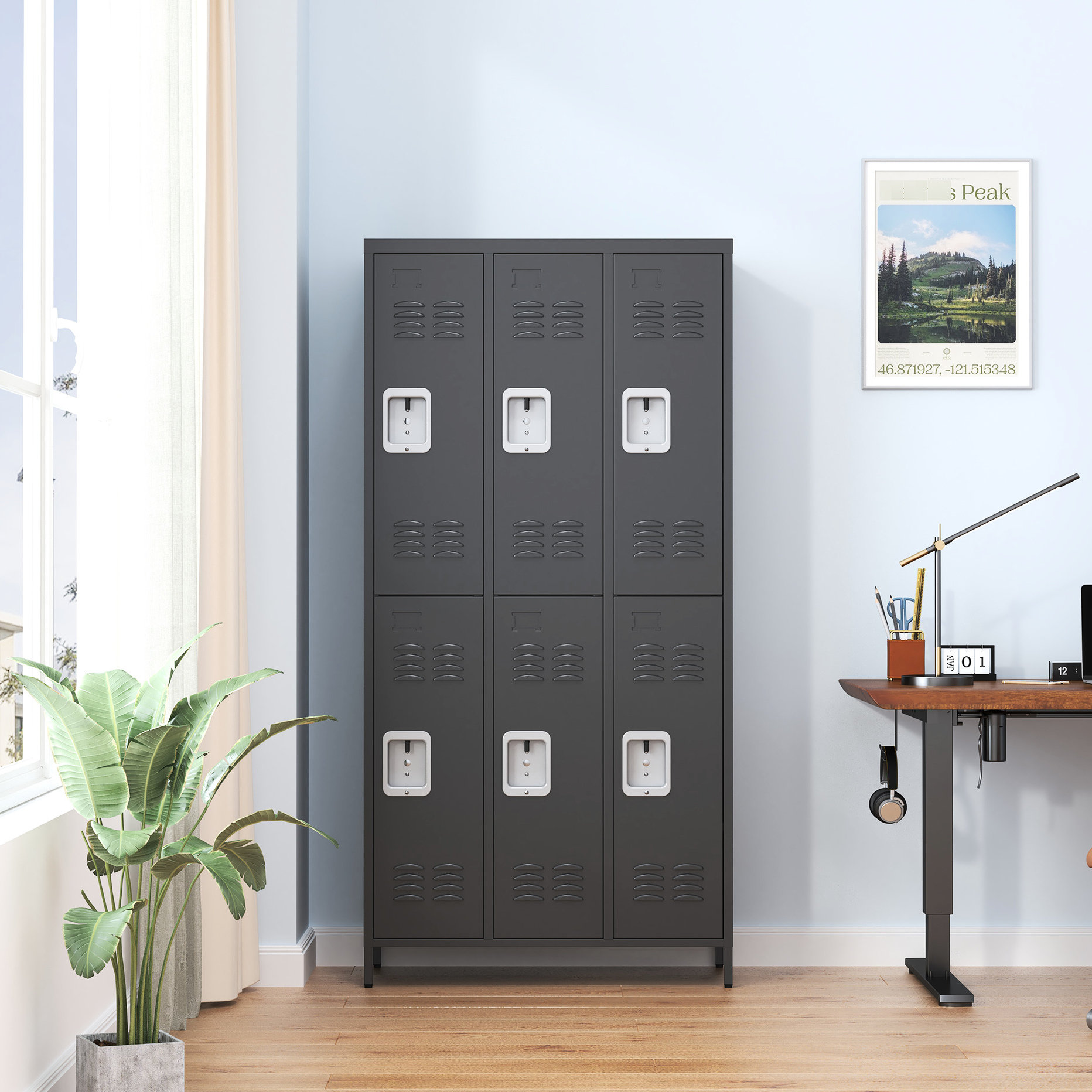 Williston Forge 6 Door Metal Lockers, 72"h Spacious Storage Unit For ...