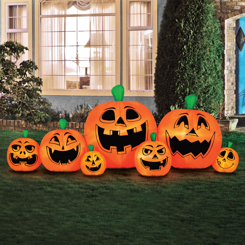 The Holiday Aisle® Ganessa 7 Piece Pumpkin Patch Inflatable Set | Wayfair