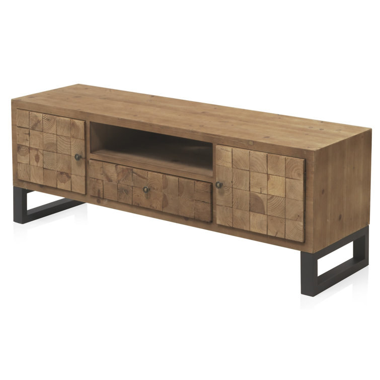 Union Rustic WOODEN TV UNIT WITH BLOCK FRONT | Wayfair.co.uk