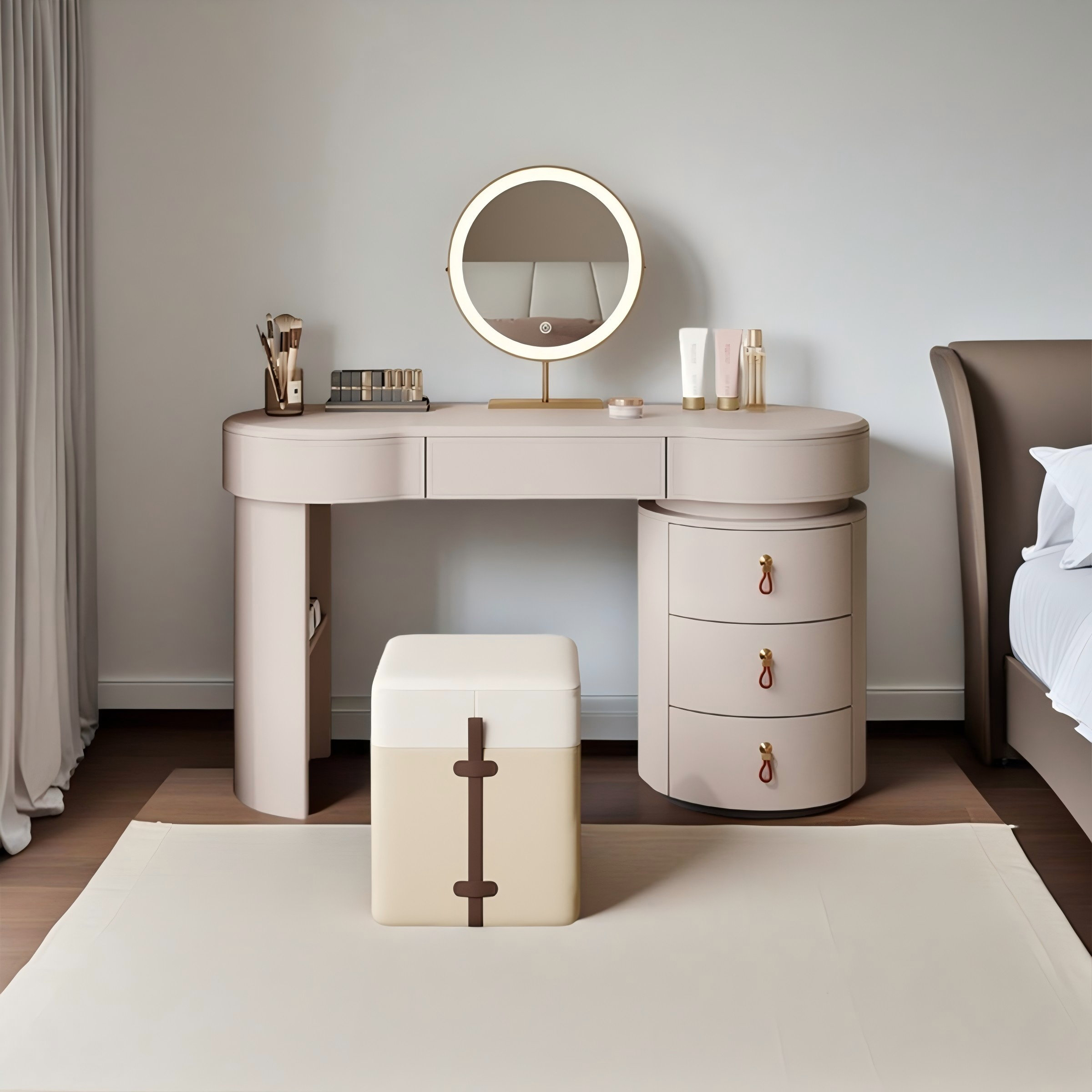 Orren Ellis Modern Minimalist Solid Wood Vanity Set | Wayfair