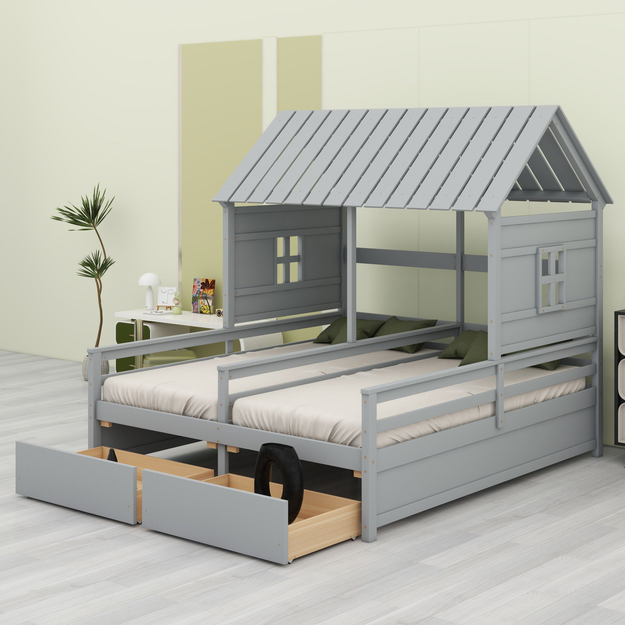 Harper Orchard House Platform Beds With Two Drawers, Combination Of 2 ...