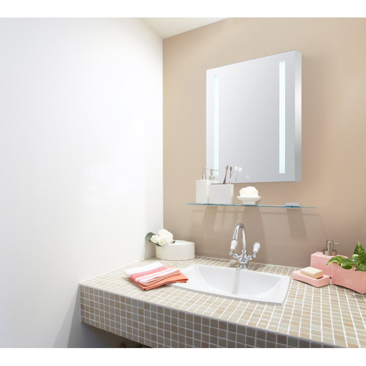 Ivy Bronx Jenzel 24'' W 30'' H LED Medicine Cabinet with Mirror and 3 ...