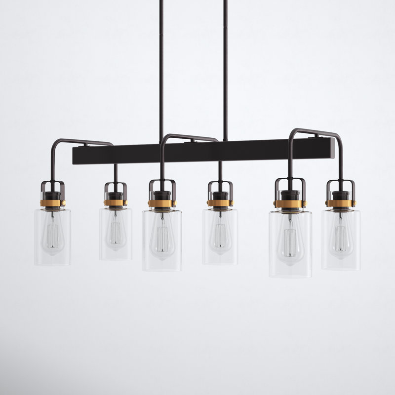 Beachcrest Home™ Karthic 6 - Light Kitchen Island Linear Pendant | Wayfair