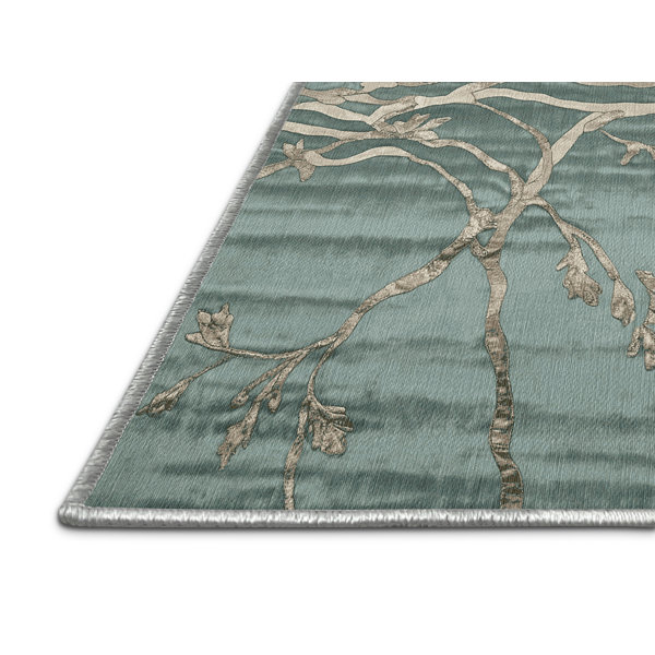 Orren Ellis Machine Washable Green Area Rug | Wayfair