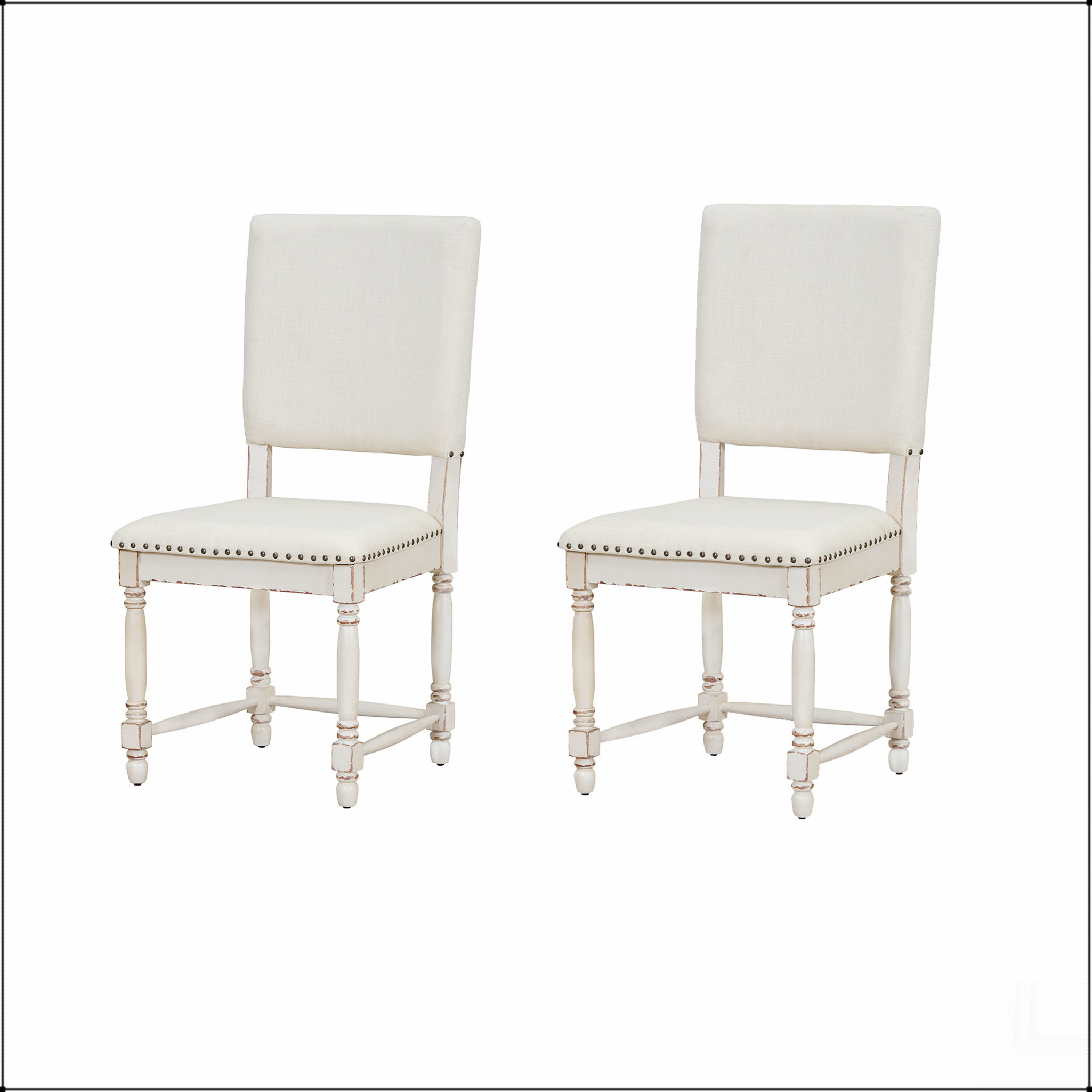 Ophelia & Co. Vintage Traditional 2-Piece Upholstered Dining Chairs ...