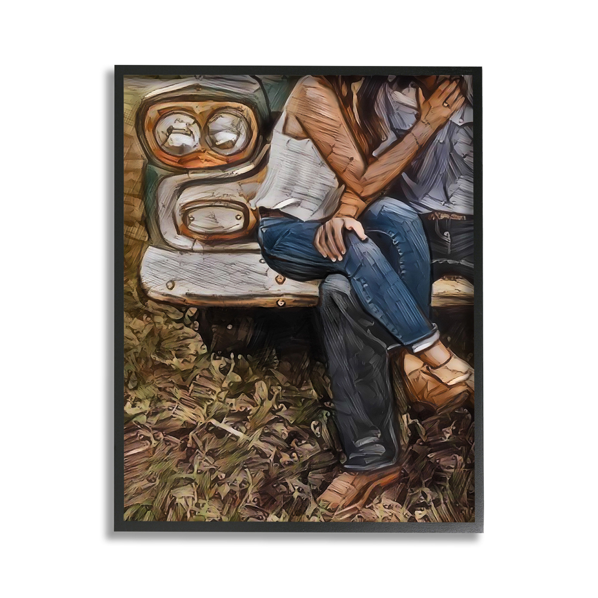Stupell Industries Loving Farmhouse Couple Framed Giclee Art by Jesse ...