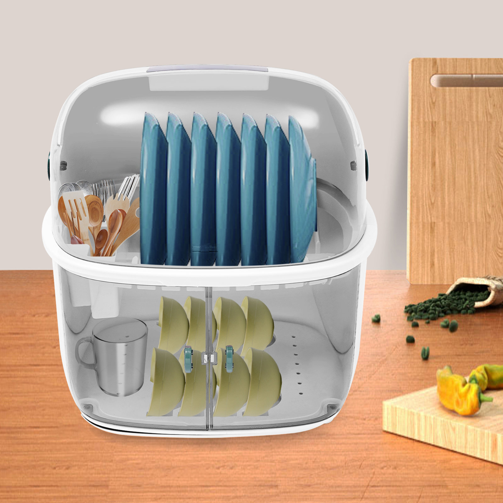 YXSUN Plastic Two Tier Dish Rack | Wayfair