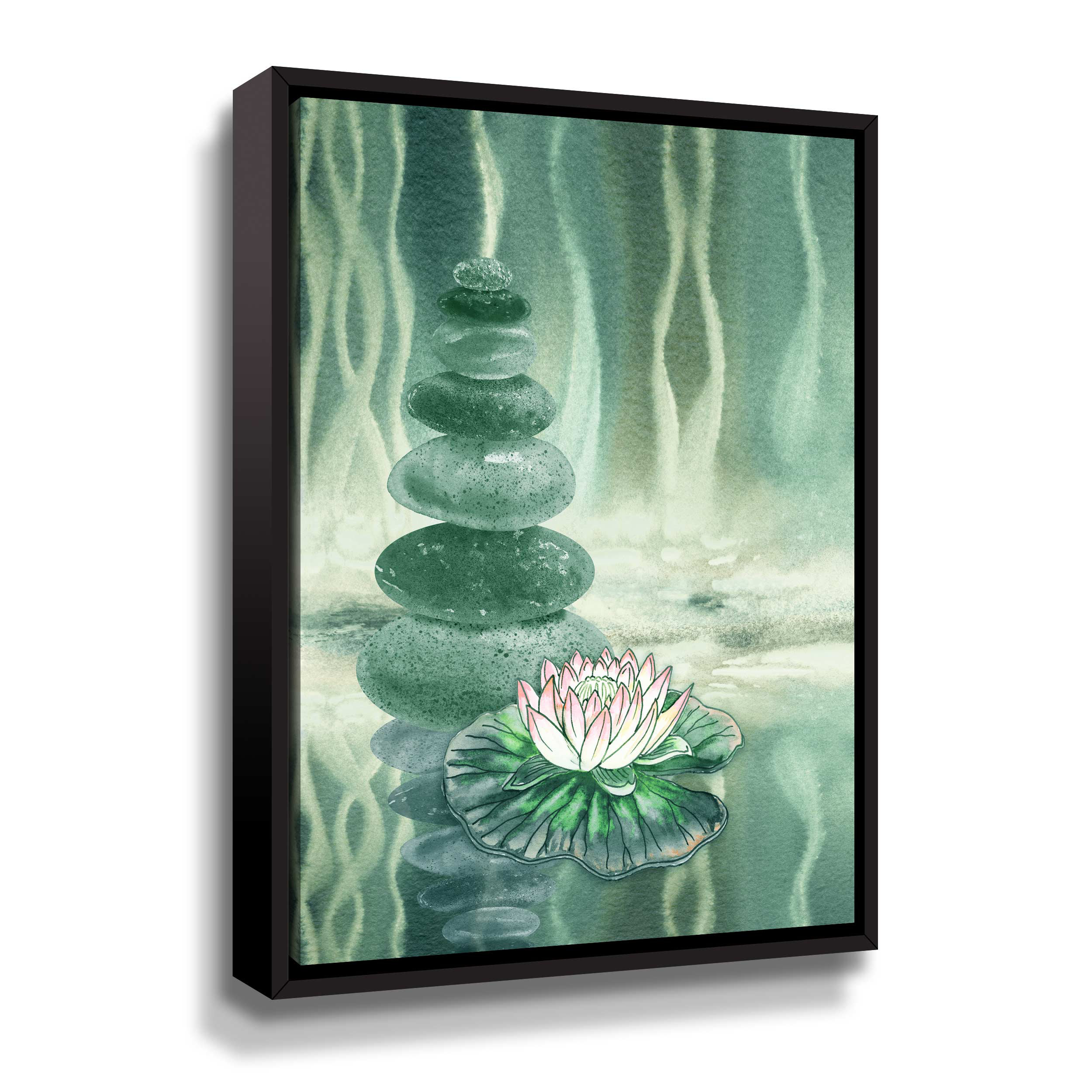 Bungalow Rose «Meditation Calm Peaceful Zen Rocks Cairn with Water Lily ...