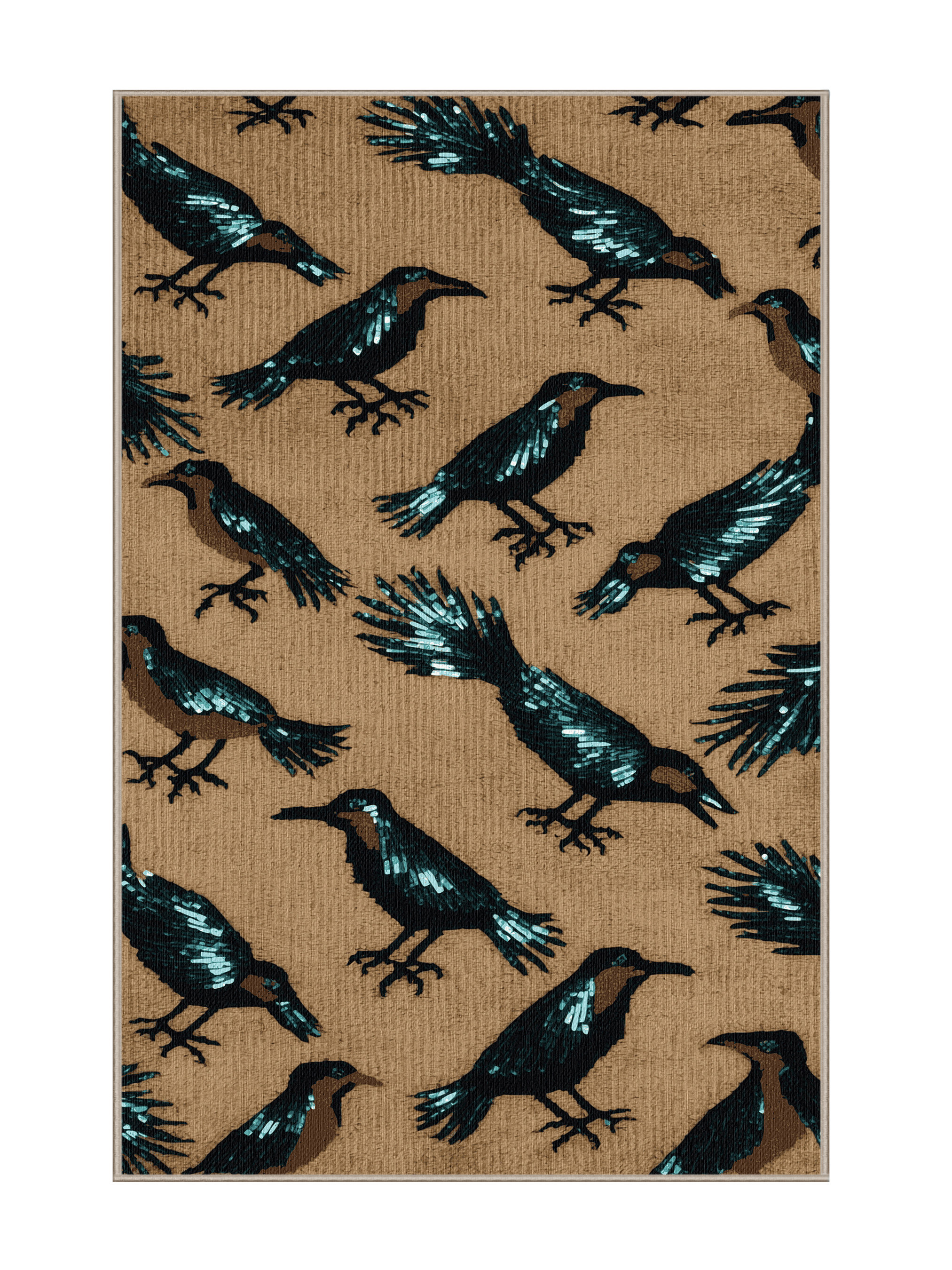One Allium Way® Washable Shiny Cowbird Birds Area Rug | Wayfair