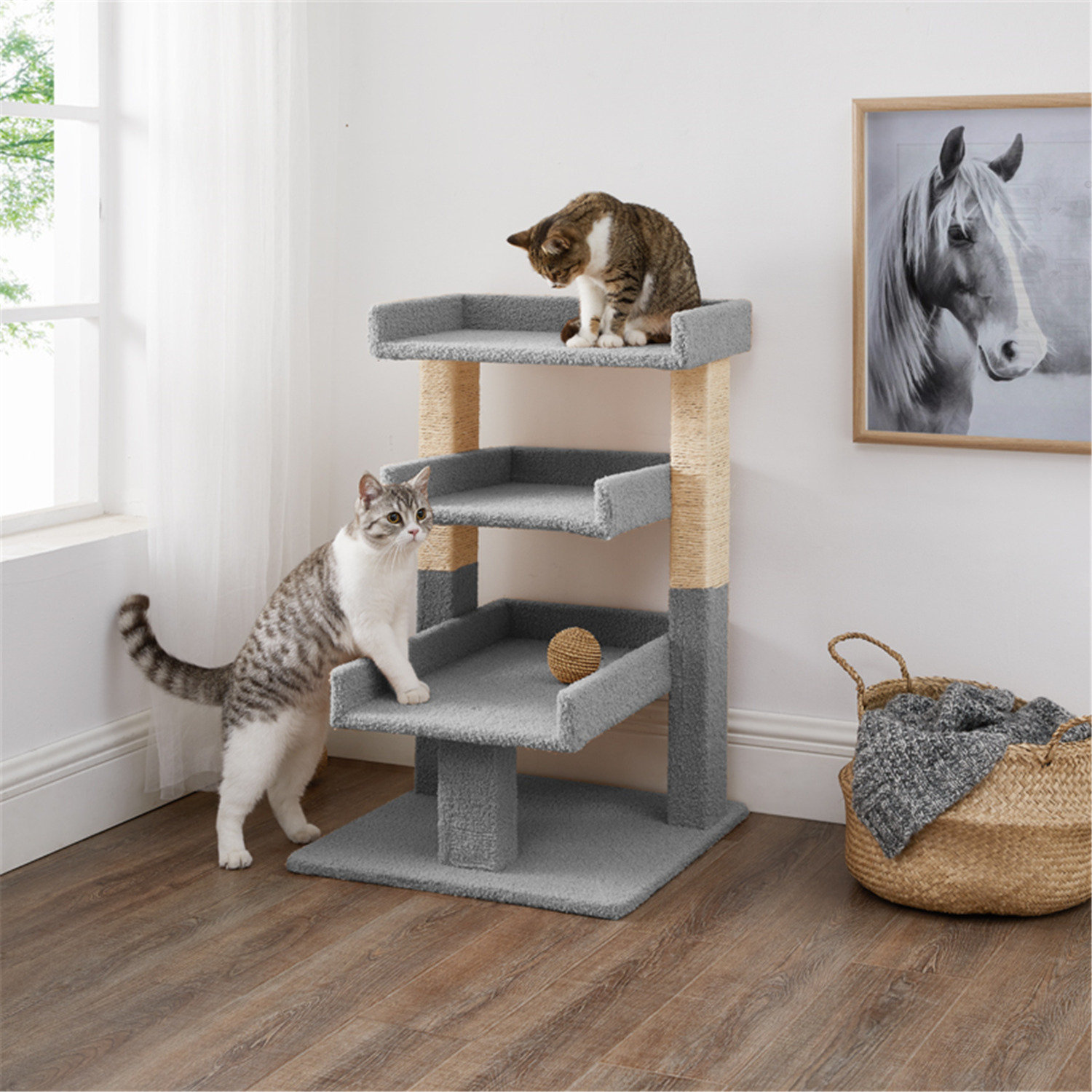 Tucker Murphy Pet™ Totnes 3-Tier Cat Tree Tower; Cat Condo with Perch ...