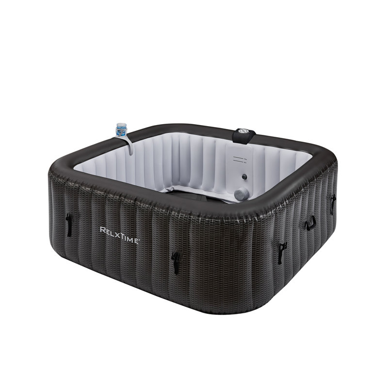 ZACHVO 120 Volt 6 - Person 130 - Jet Vinyl Square Inflatable Hot Tub ...