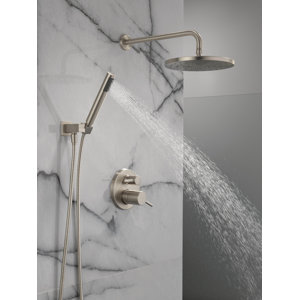 Delta Modern Raincan Round Shower System, Rain Shower Head with ...