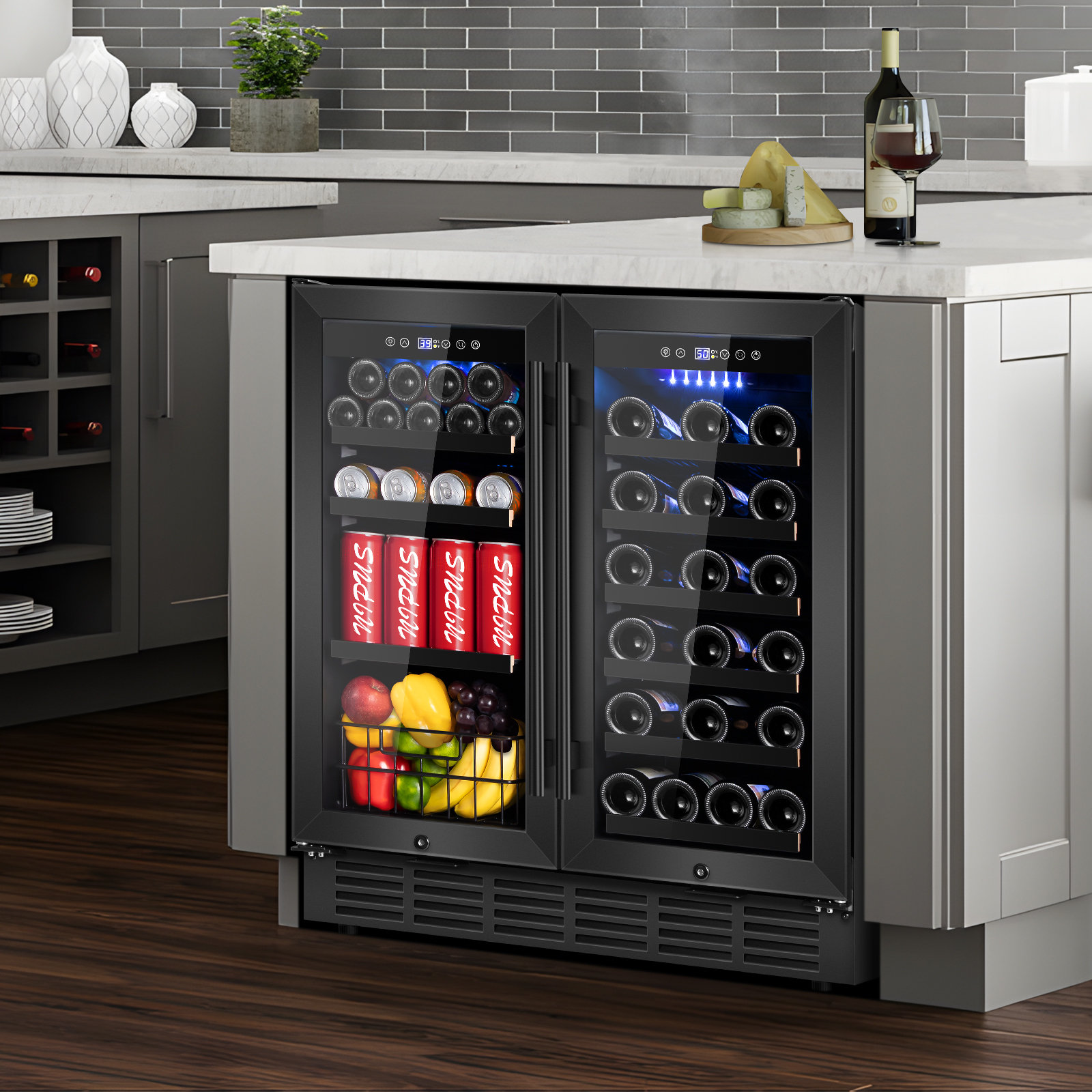 Nipus 30'' Dual Zone Wine and Beverage Refrigerator, Built-In or ...