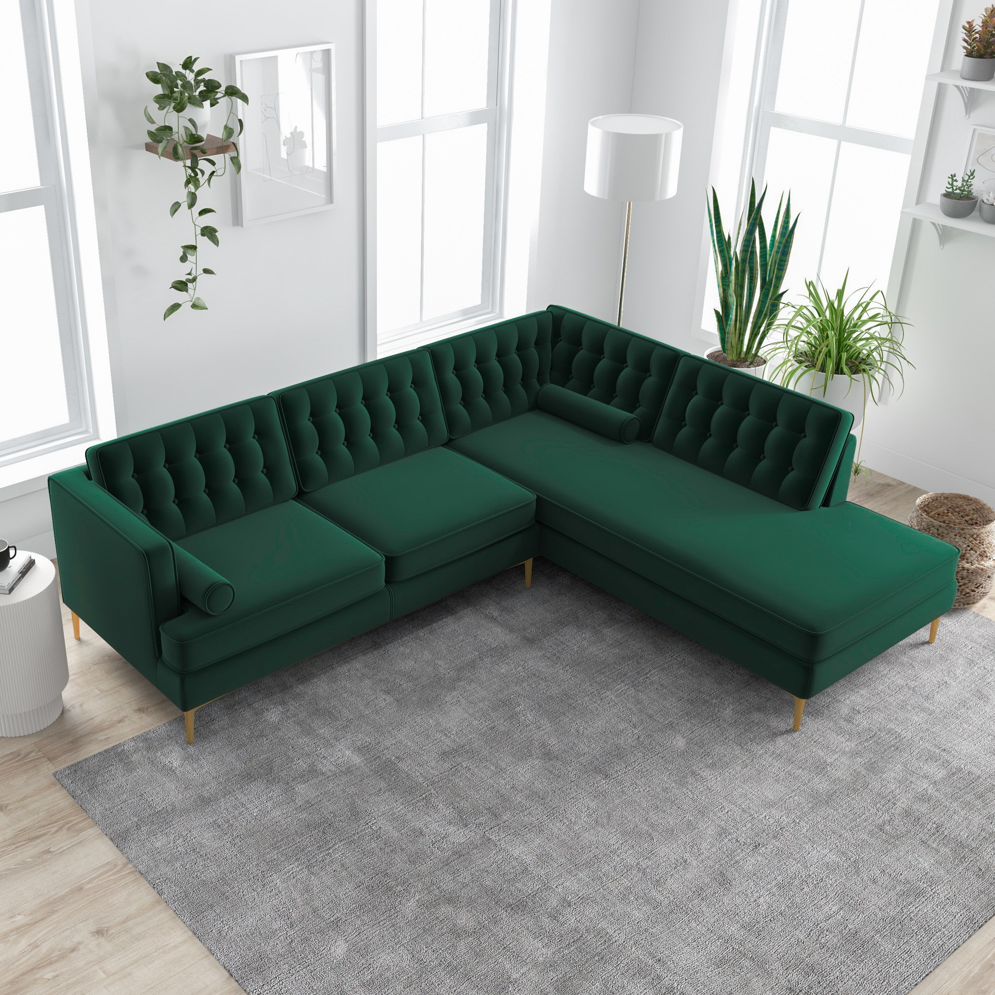 Etta Avenue™ Addilynn 101" Wide Velvet Sofa & Chaise & Reviews ...