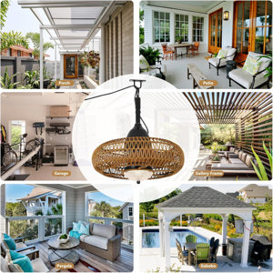 Bay Isle Home™ Waterproof Outdoor Ceiling Fan with Lights Remote ...