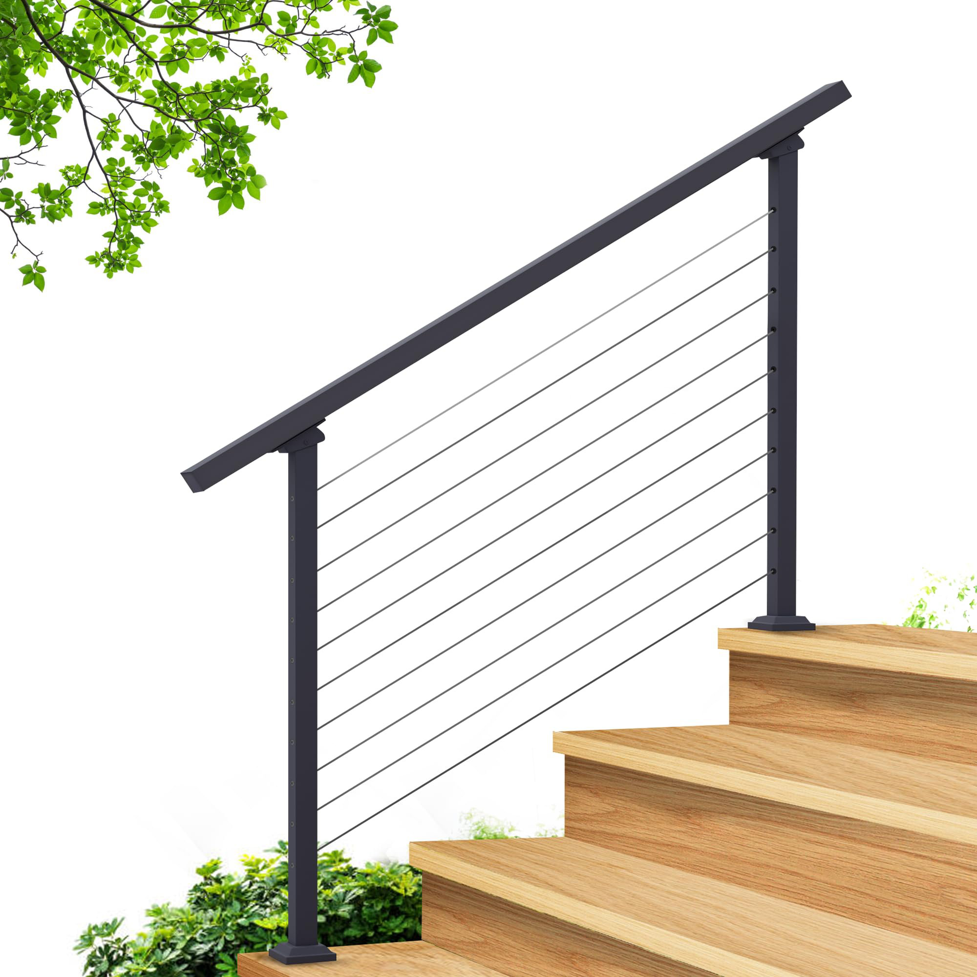 CR Home 4 Steps Cable Hand Rails For Outdoor Steps, Modern Cable Wire ...