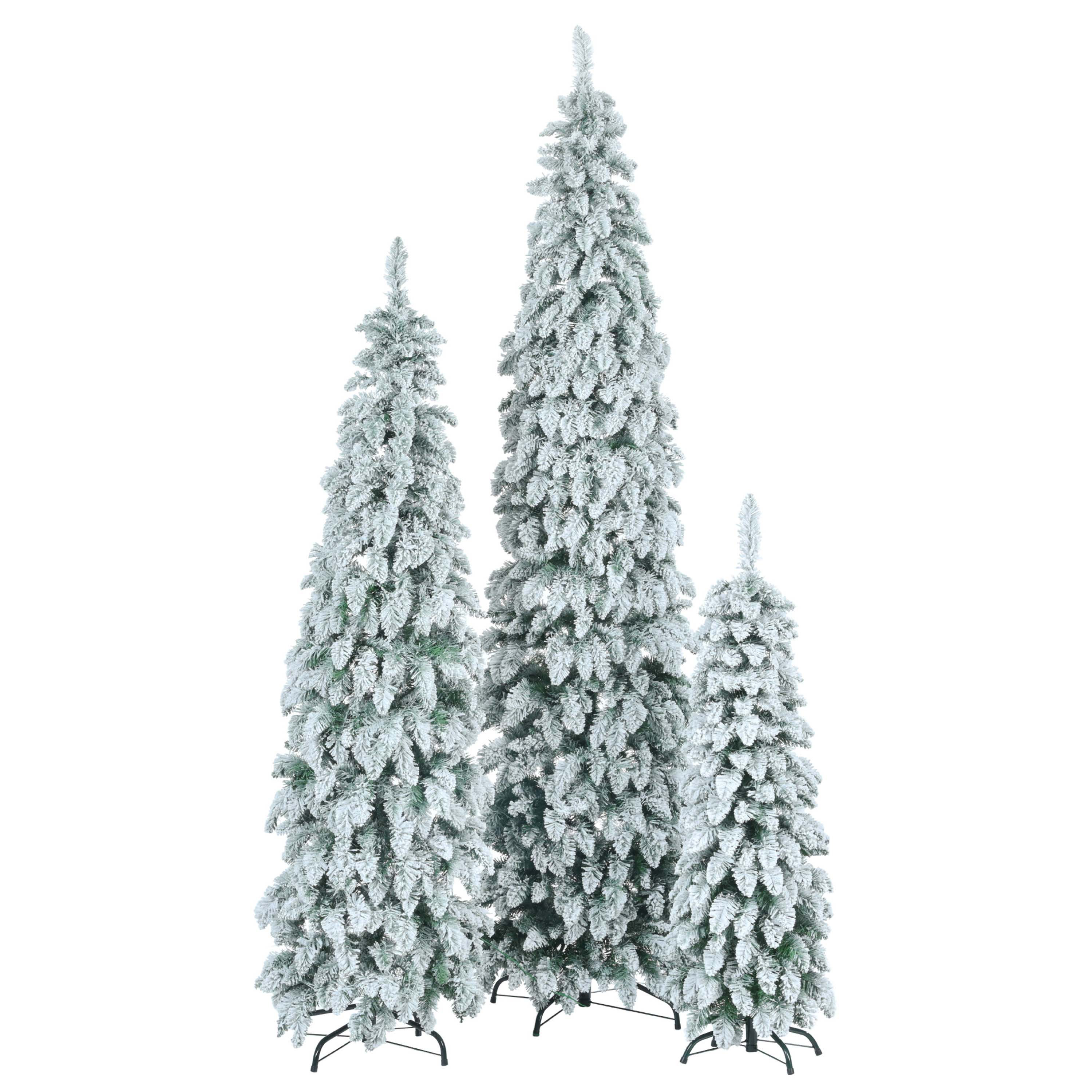 The Holiday Aisle® 8FT, 6FT, 4FT Pre-Lit Pencil Christmas Trees, 3-set ...