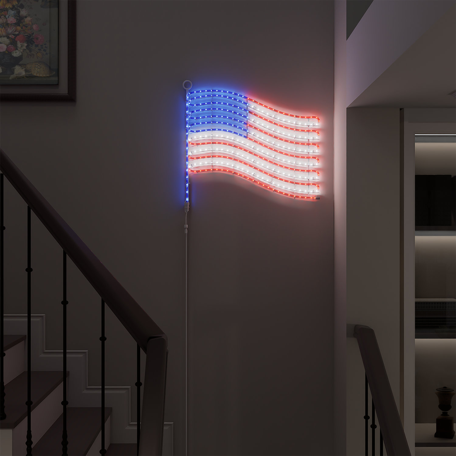 Beatihome 24" X 21'' American Flag Led Lights Silhouette Lights Large ...