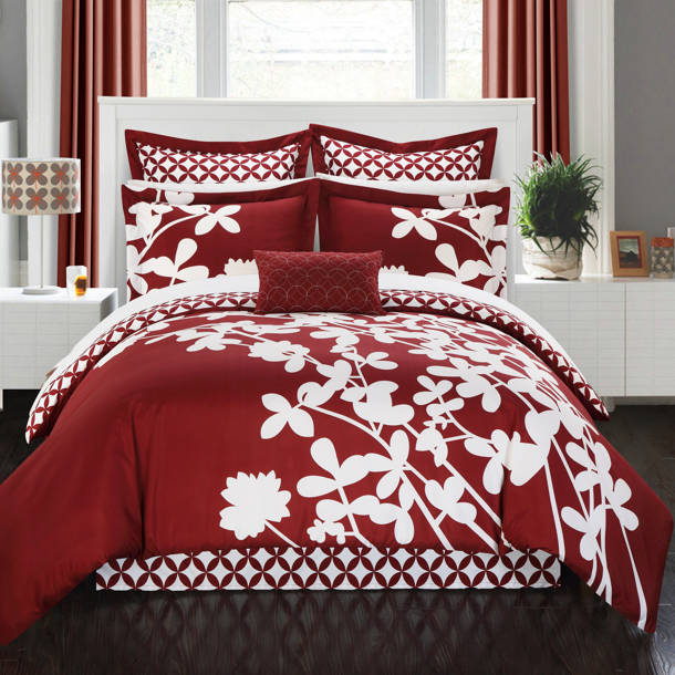 Natori Cherry Blossom Modern & Contemporary Floral Comforter Set ...