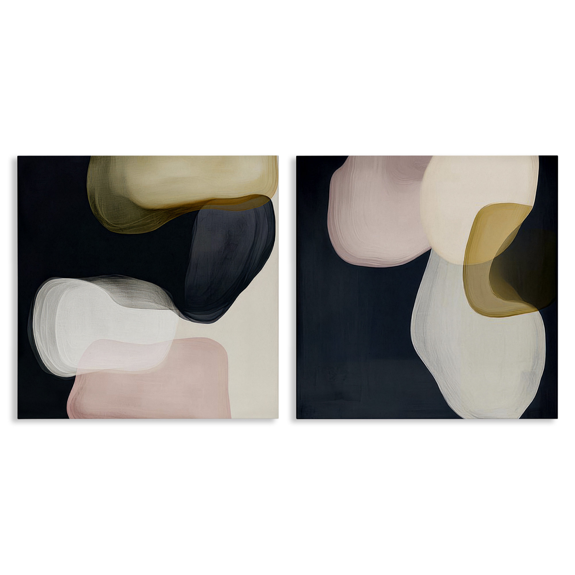 Ivy Bronx Rounded Oblique Shapes 2 Piece Canvas Wall Art Set, design by Irena Orlov | Wayfair