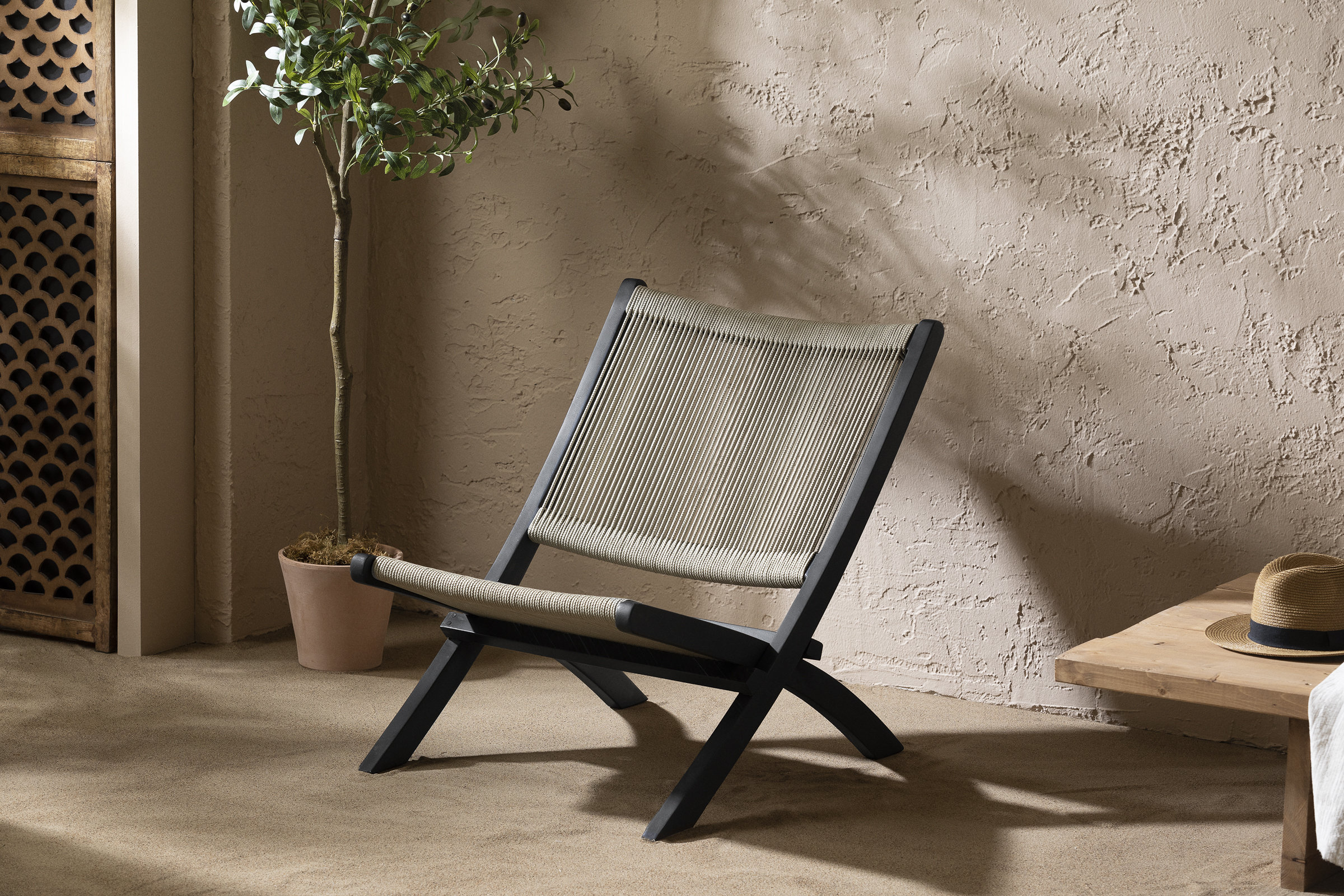 South Shore Agave Teak Outdoor Armless Lounge Chair & Reviews | Wayfair