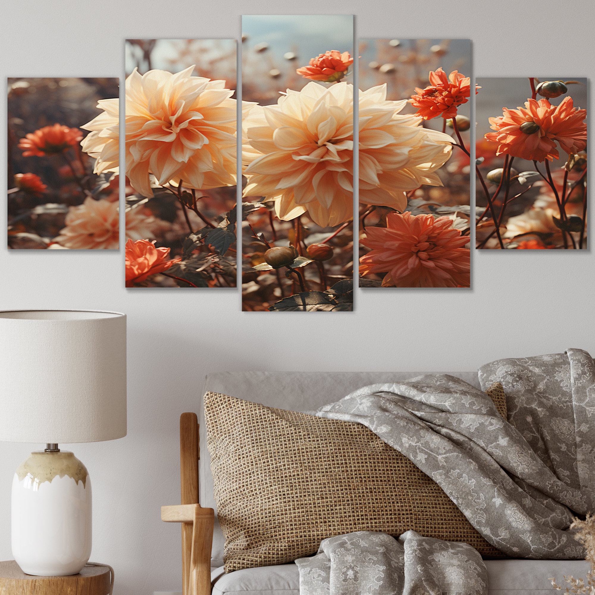 Red Barrel Studio® Yellow Chrysanthemums Field Sunrise II - Floral ...