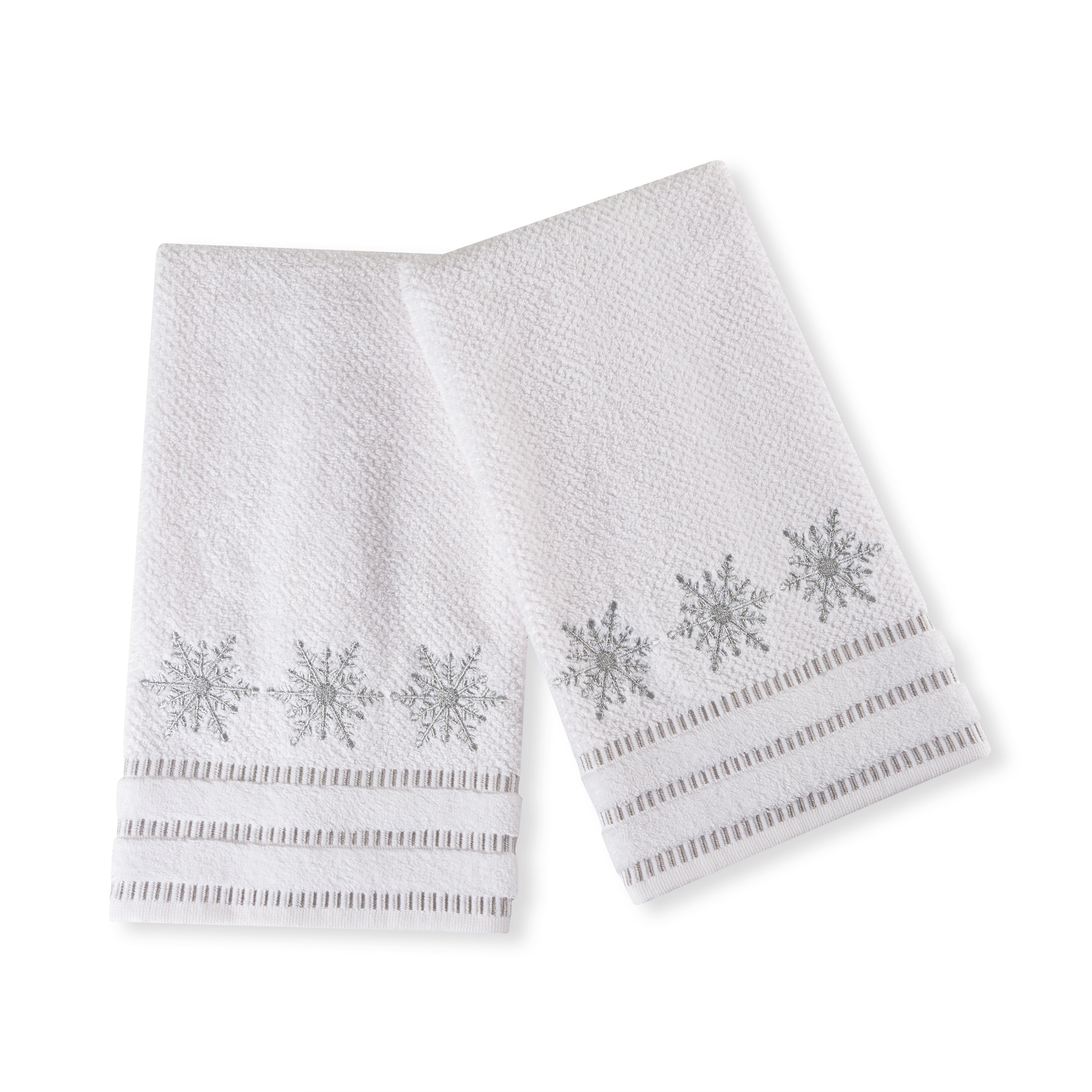 The Holiday Aisle® Lorne Snowflakes Turkish Cotton Holiday Hand Towel ...