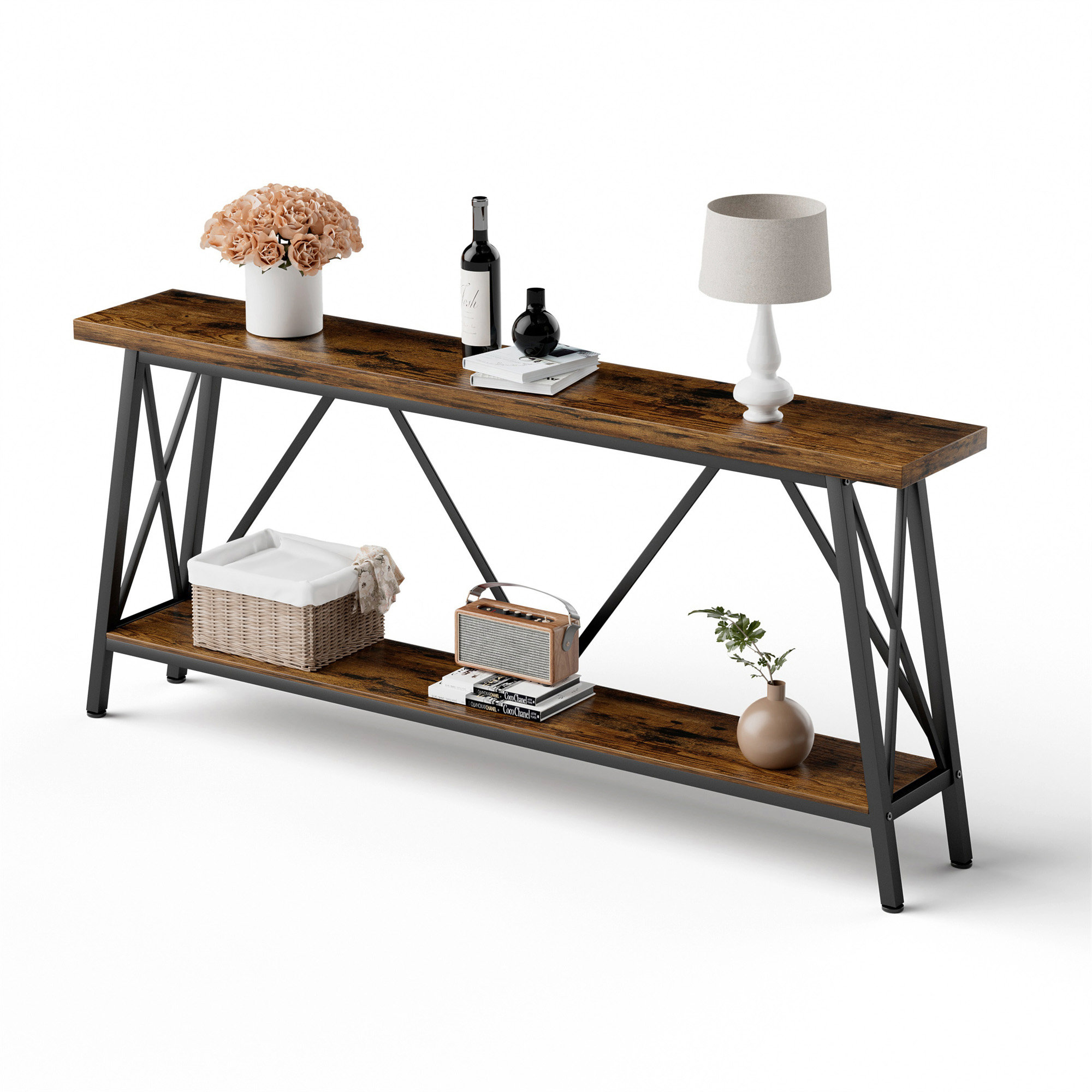 17 Stories 70.9 Inch Extra Long Sofa Table, Console Behind Sofa ...