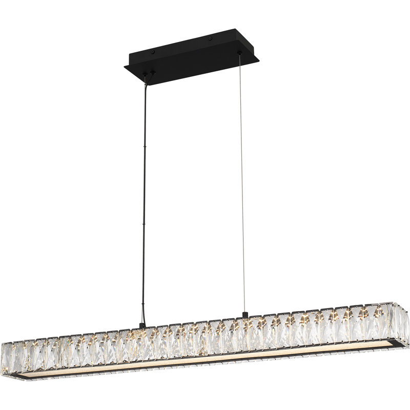 Mercer41 Kriss Integrated LED Matte Black Island Light | Wayfair