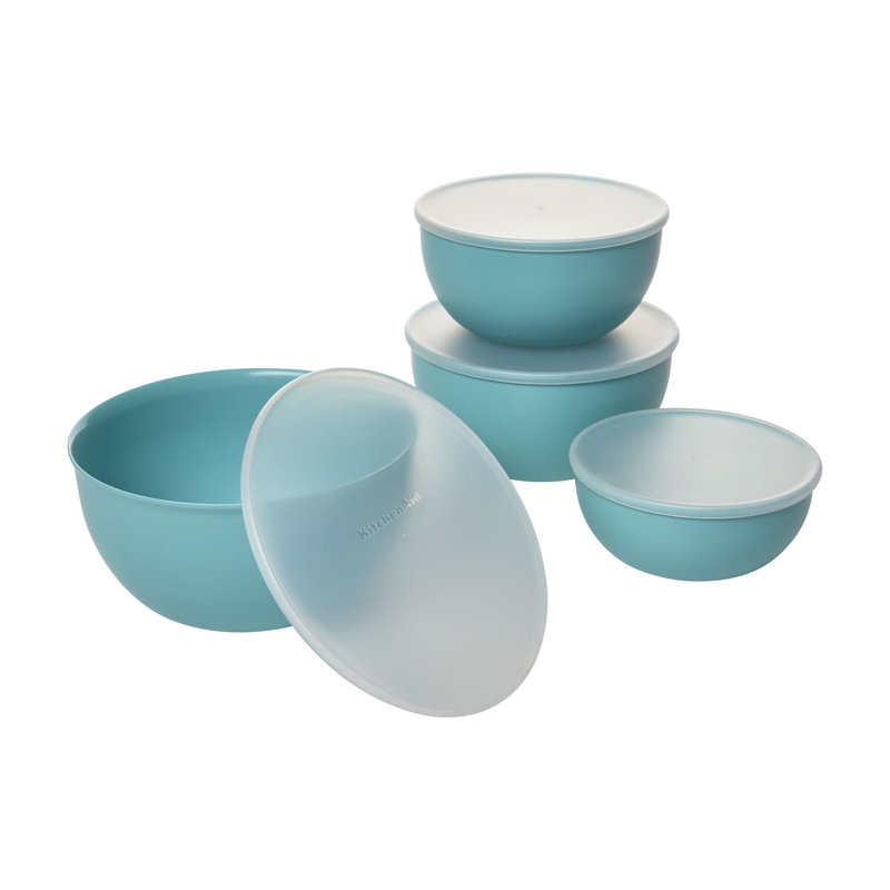 KitchenAid® 4 Pieces Prep Bowls with Lids, Aqua Sky & Reviews | Wayfair
