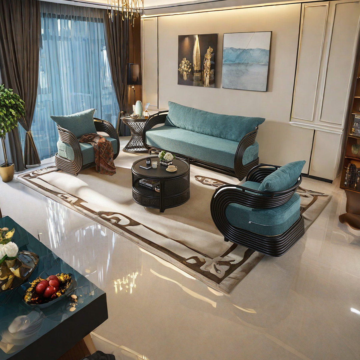 Danbenla design Nordic simple rattan living room lounge sofa set | Wayfair