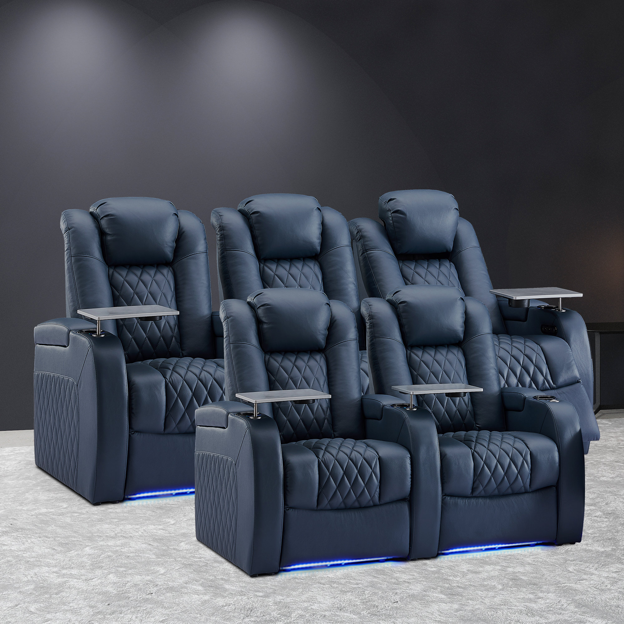 Orren Ellis Home Theater Seating Movie Theater Seating Recliner Sofa ...